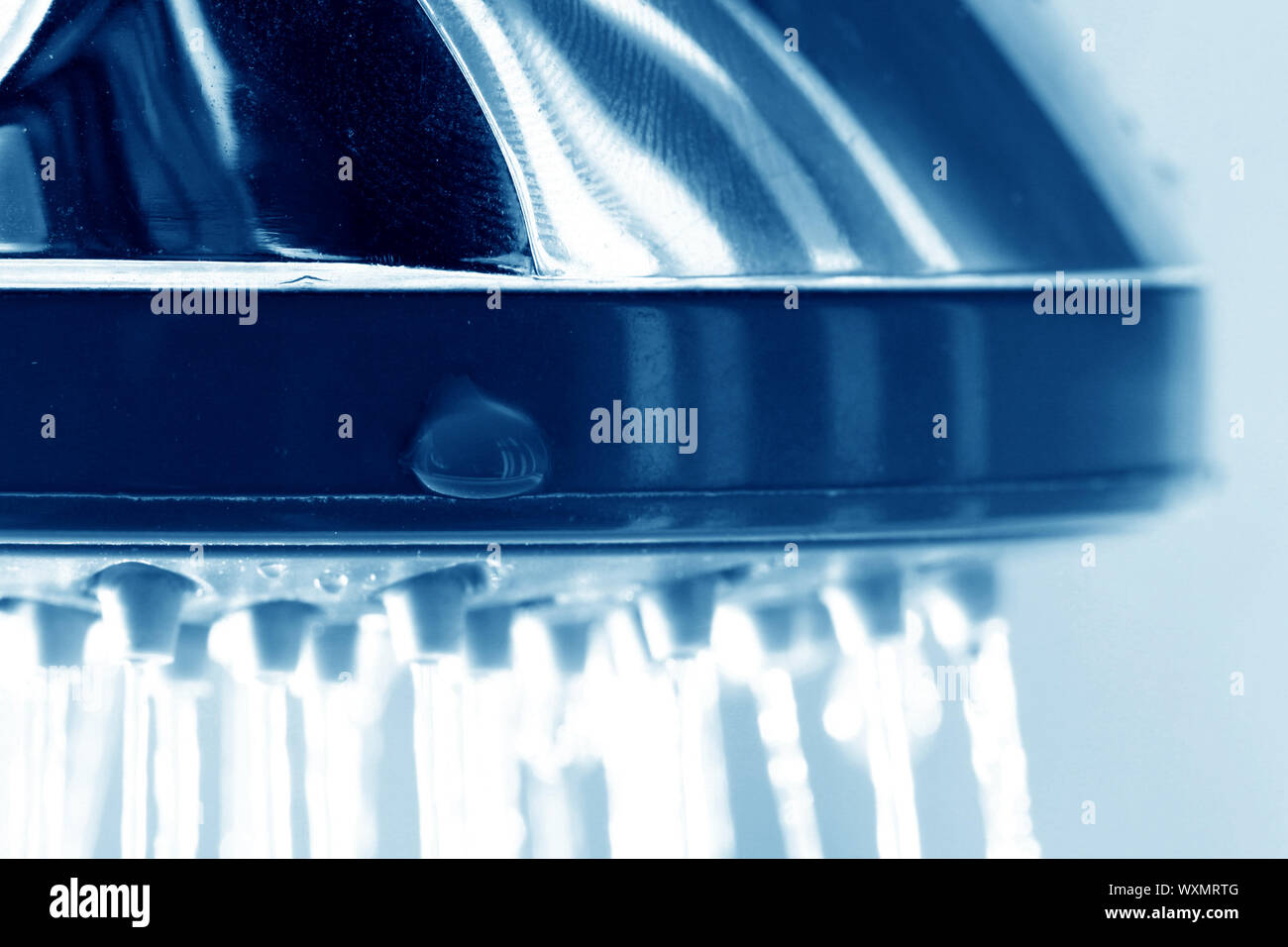 fresh shower clean blue water jet Stock Photo - Alamy