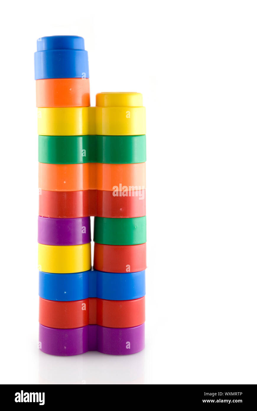 colorful block to build towers and houses Stock Photo - Alamy