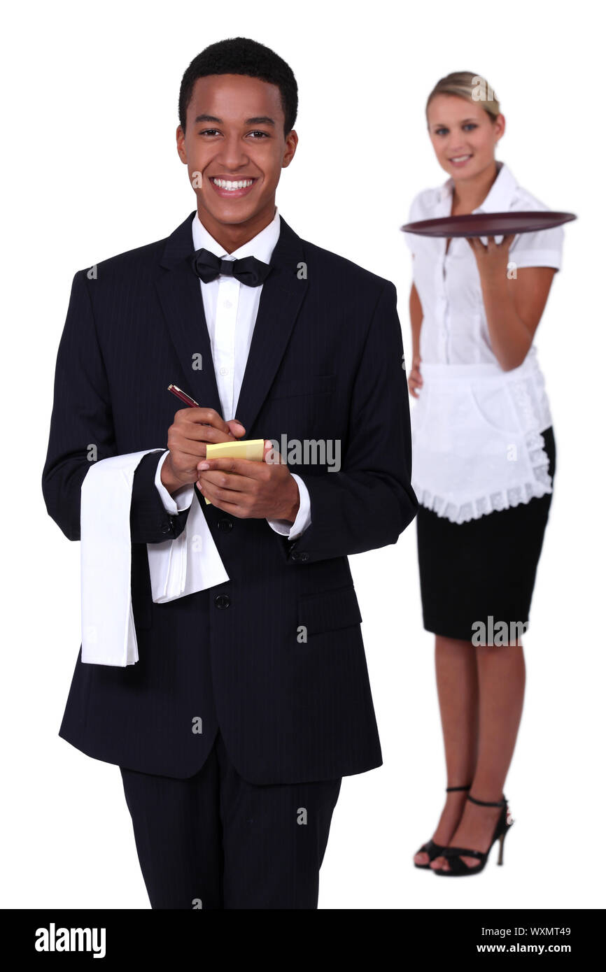 waiter and waitress Stock Photo - Alamy