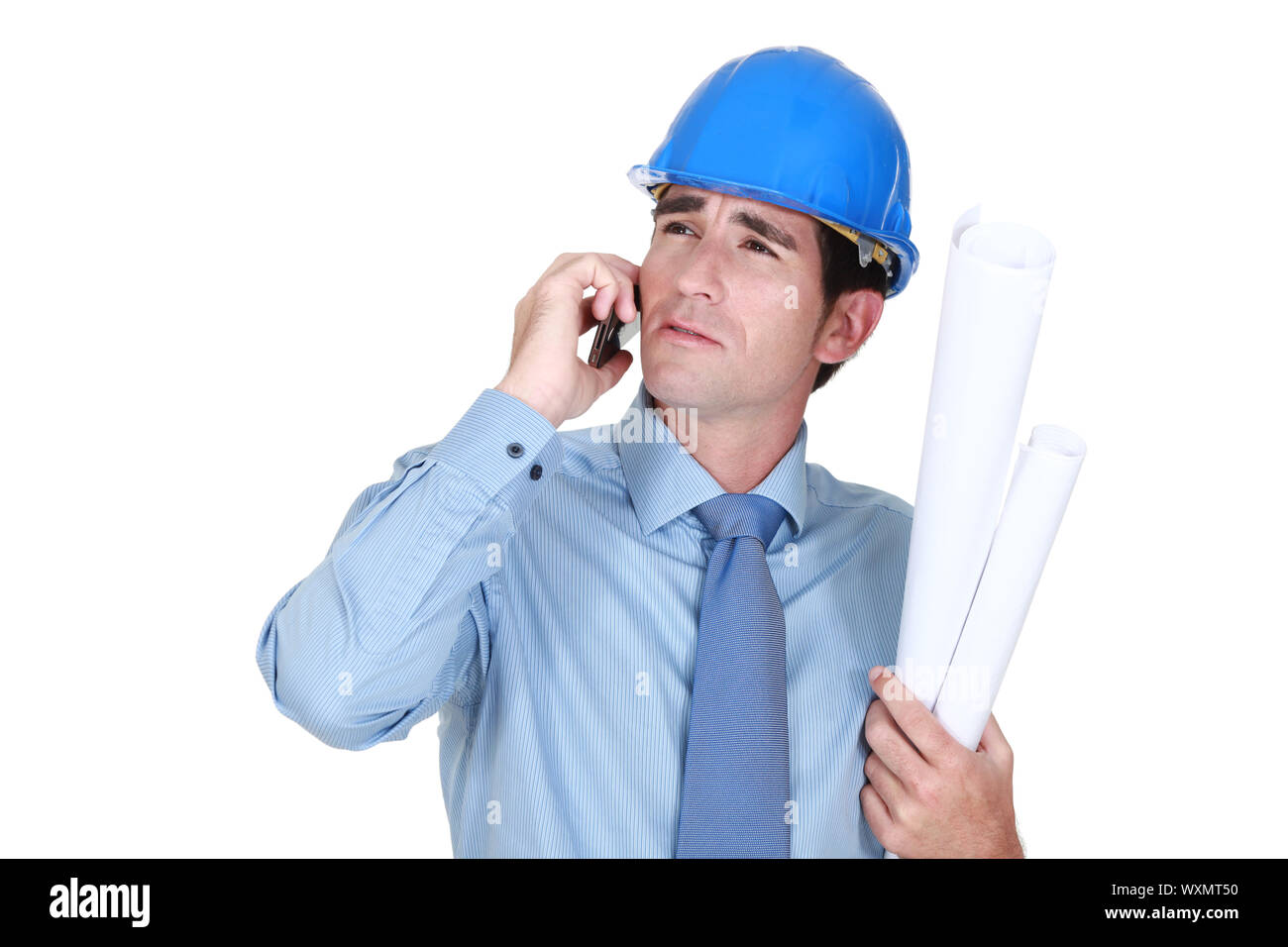 Architect making call Stock Photo - Alamy