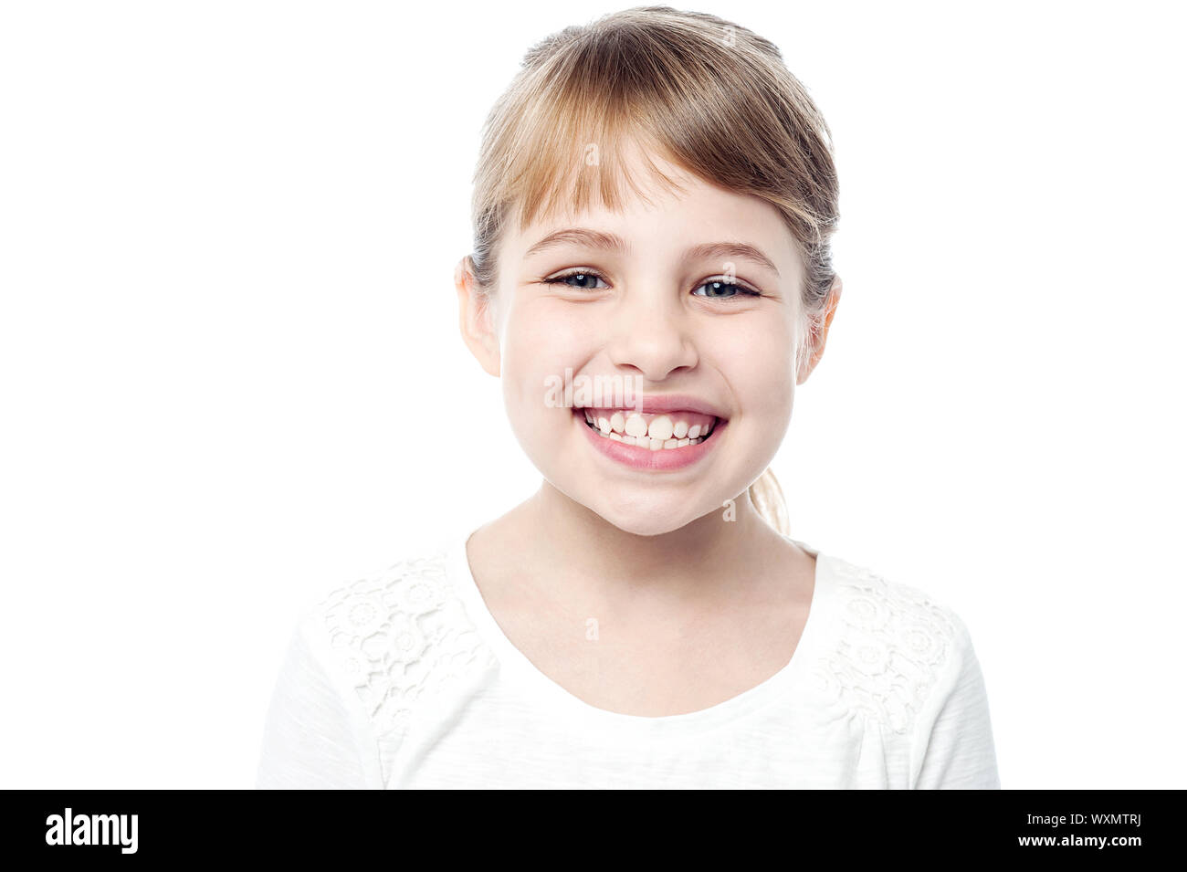 Attractive young smiling girl child Stock Photo - Alamy