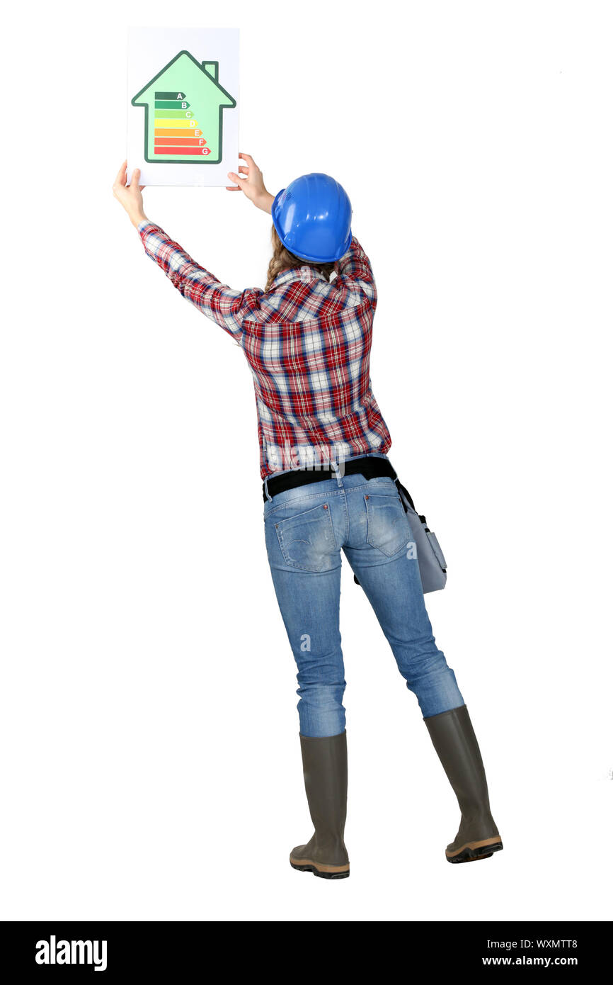 Renewable energy concept woman Cut Out Stock Images & Pictures - Alamy