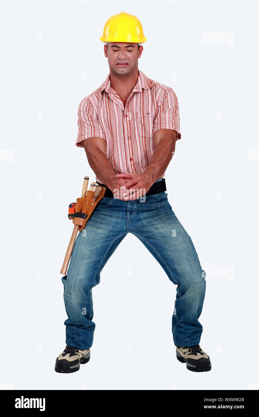 craftsman trying to pull off something Stock Photo - Alamy