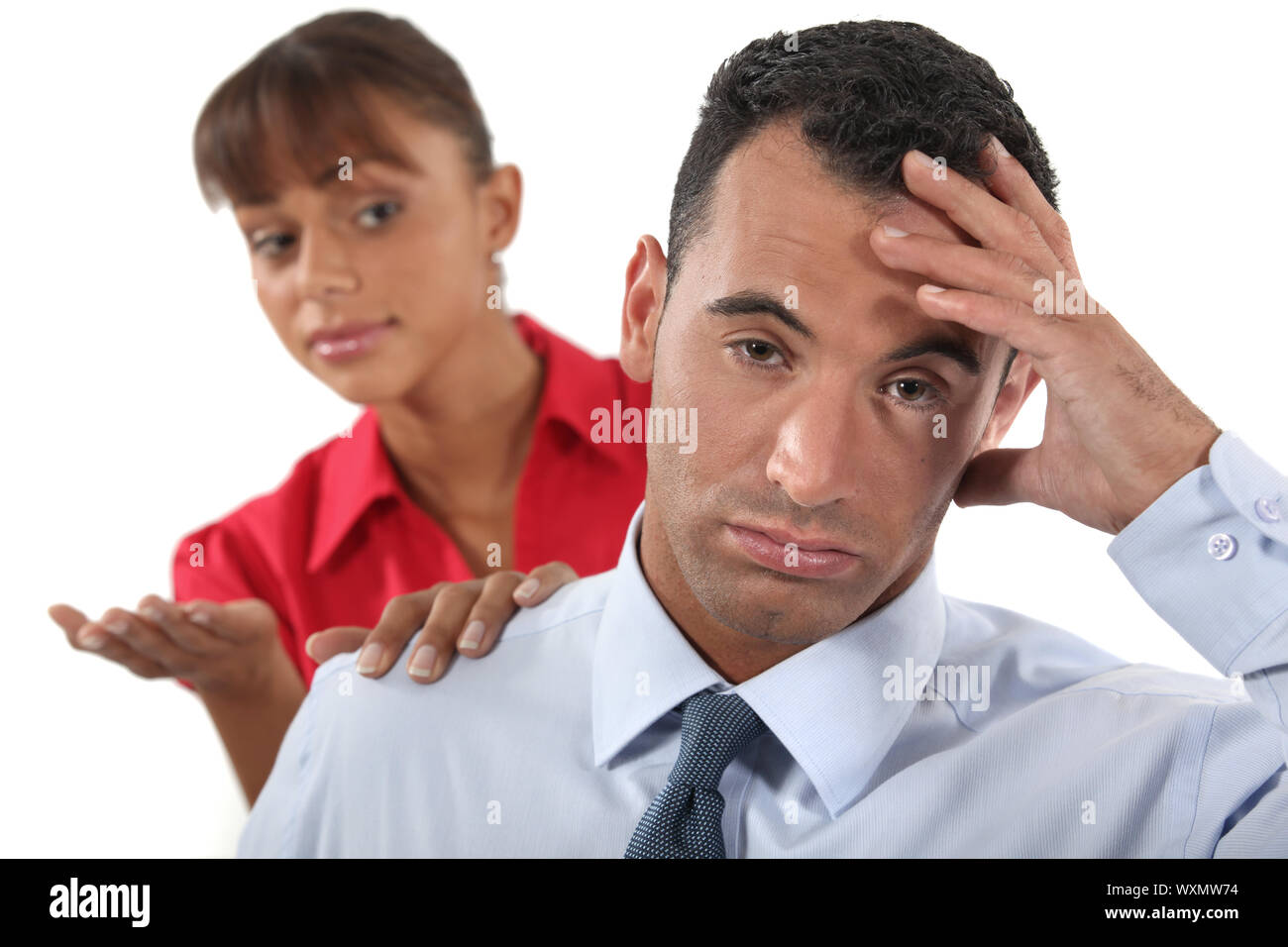 Fed up office worker Stock Photo - Alamy