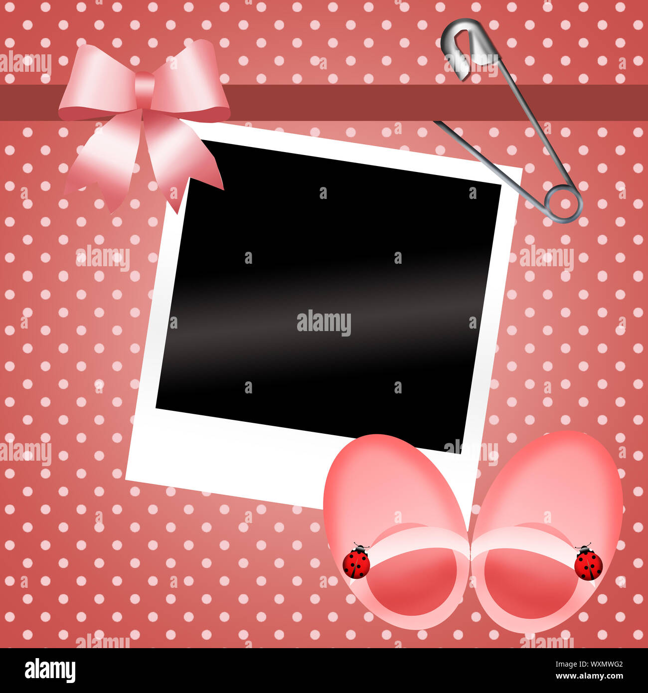 Baby's arrival announcement card Stock Photo - Alamy