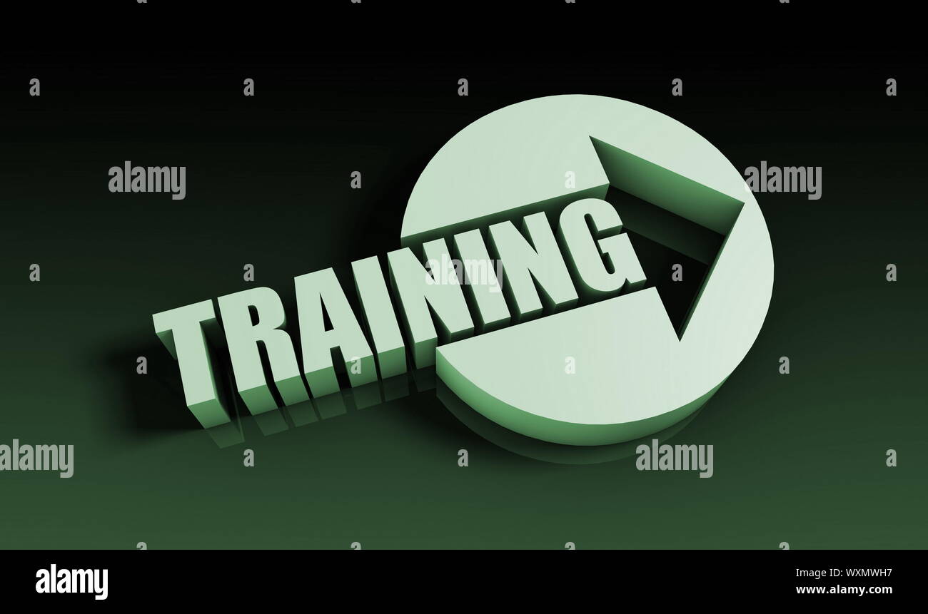 Training Concept With an Arrow Going Upwards 3D Stock Photo - Alamy