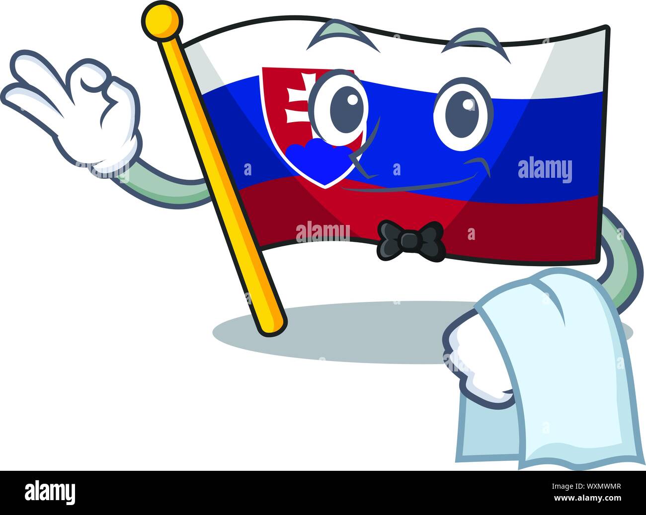 Waiter flag slovakia isolated in the cartoon Stock Vector Image & Art ...