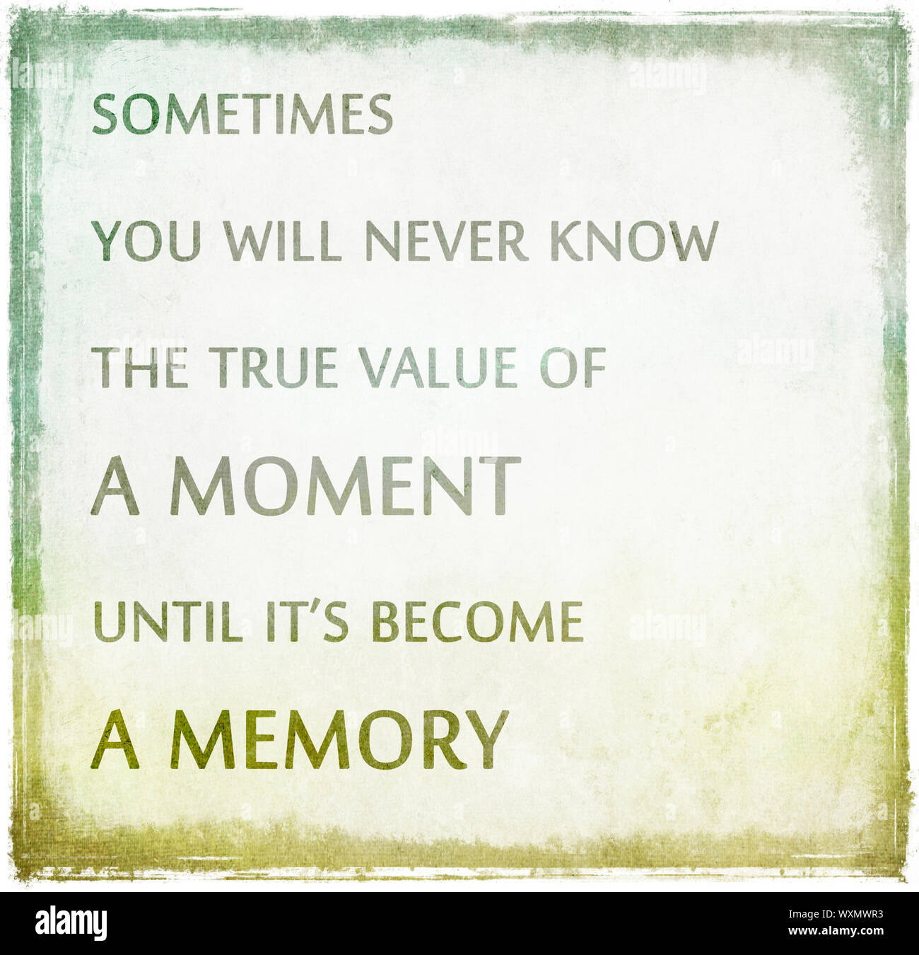 Inspirational quote by unknown source on frame grunge background Stock ...