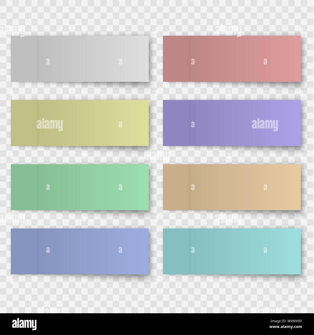 Set of sticky note or Office paper sheet isolated on transparent ...
