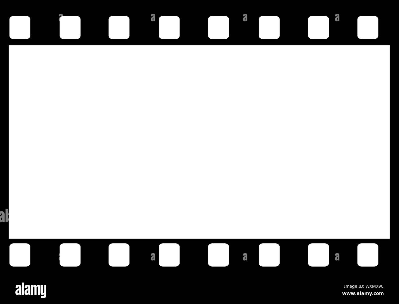 Blank white background in black film frame Stock Photo - Alamy