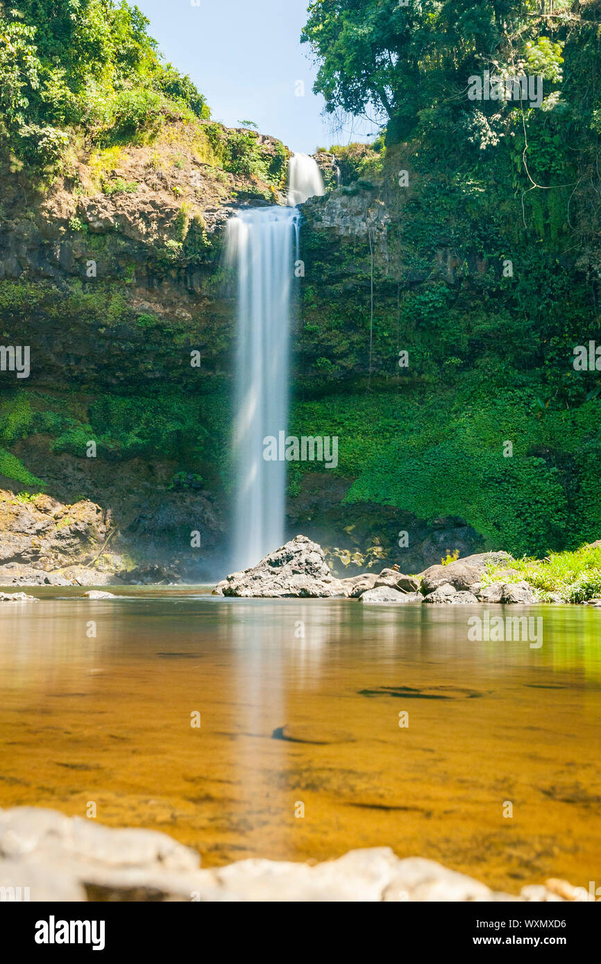 E-Tu waterfall on Vang Ngao River, Paksong, Laos Stock Photo - Alamy