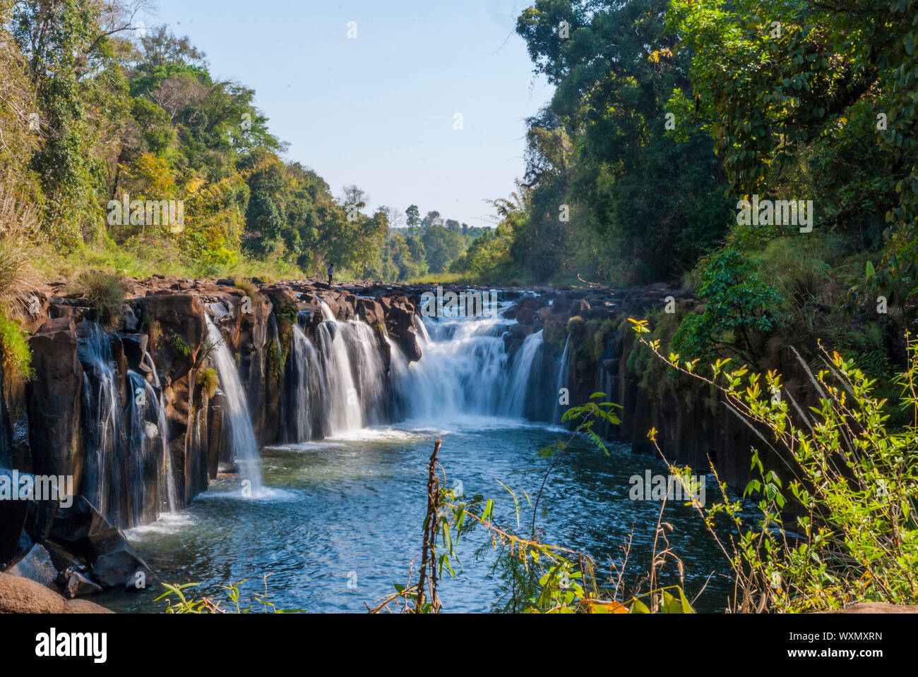 Pha Suam Waterfall on Phang Ngao river, Laos Stock Photo - Alamy