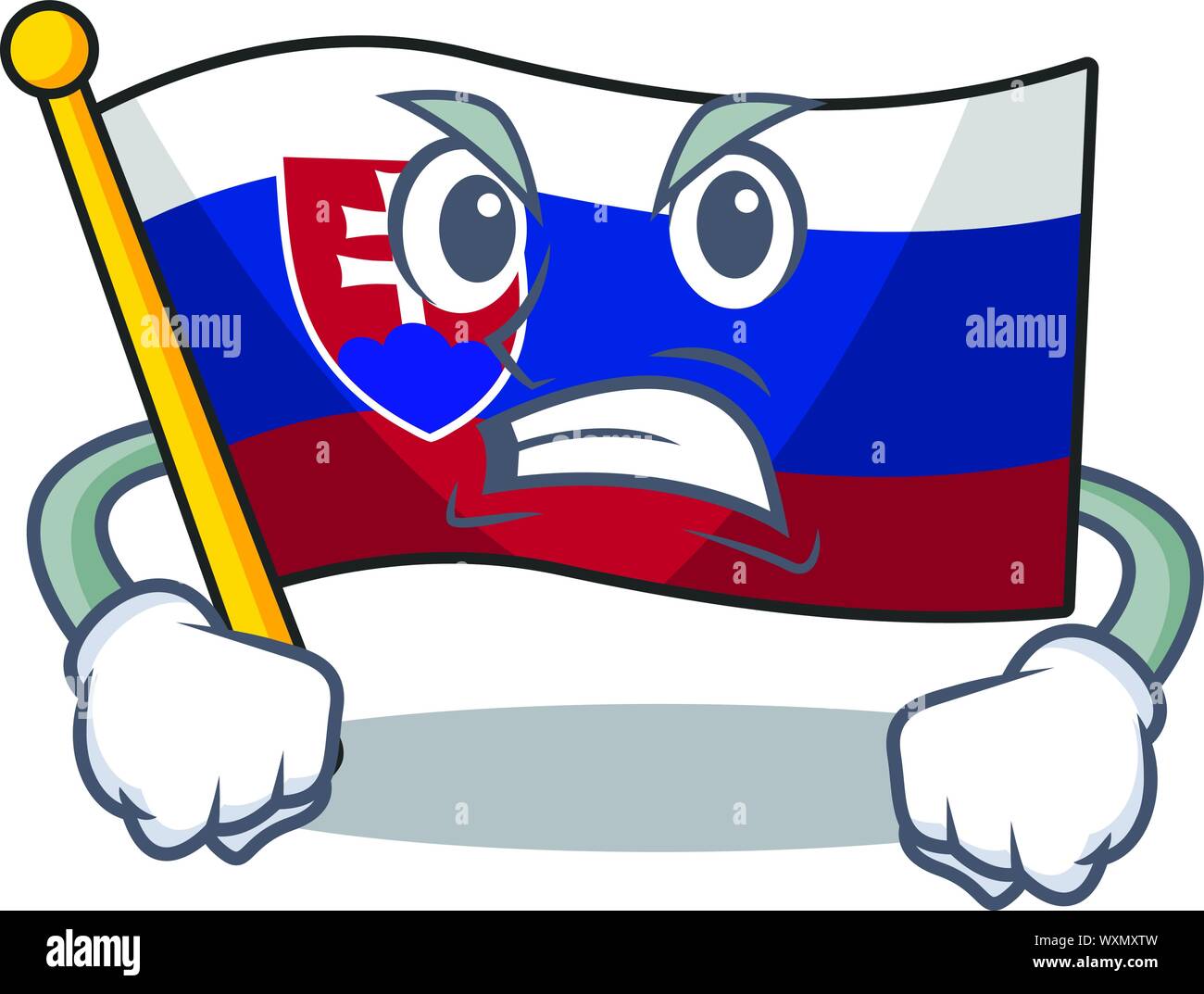 Angry flag slovakia isolated in the cartoon Stock Vector Image & Art ...