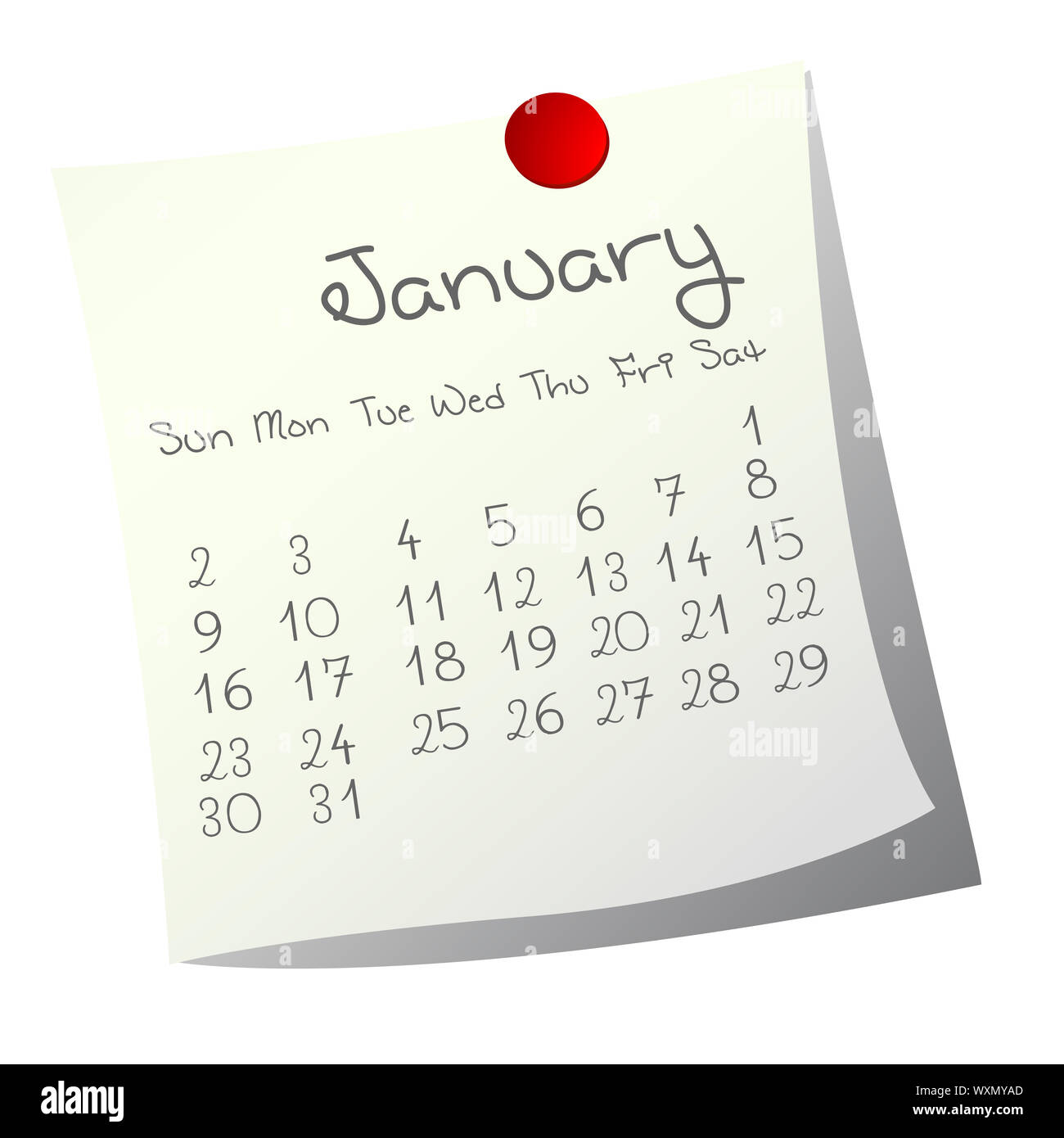 January next Cut Out Stock Images & Pictures - Alamy