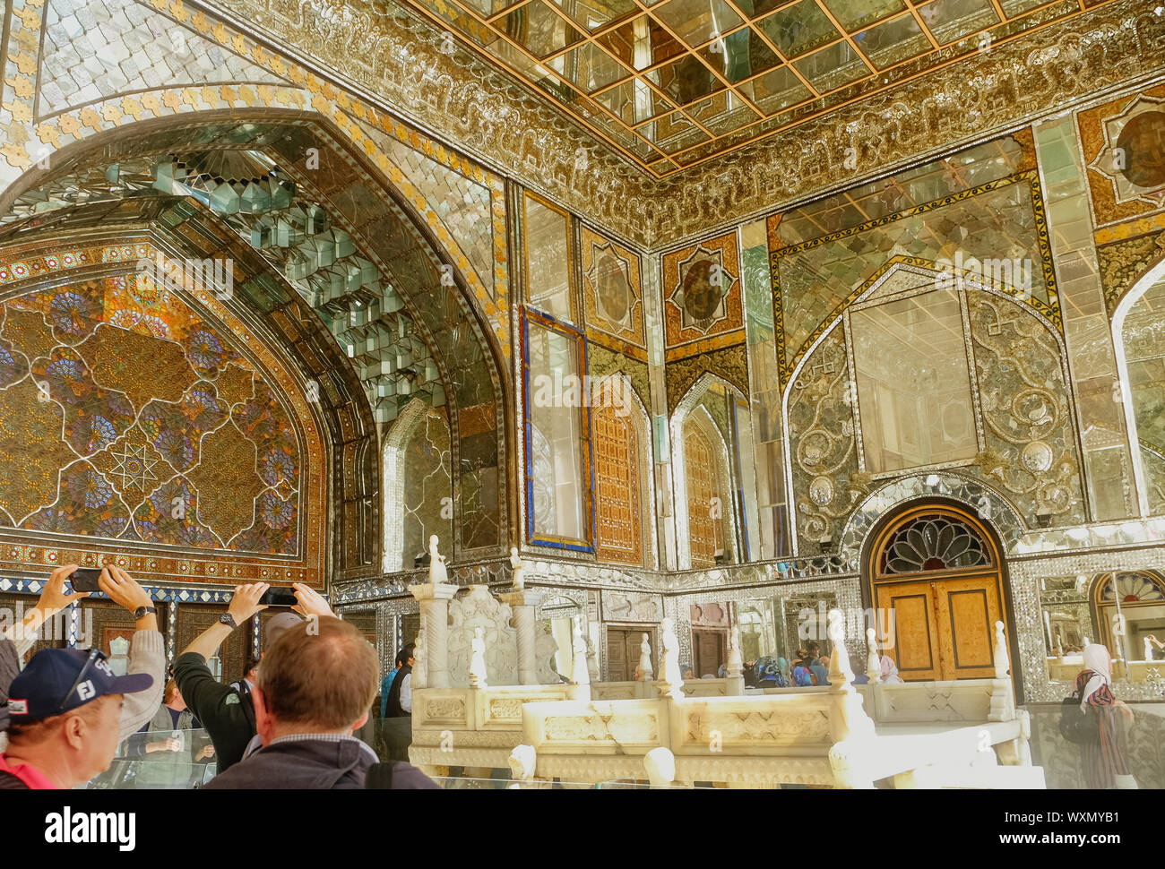 Mirror work ornate interior decoration in the royal balcony of the ...