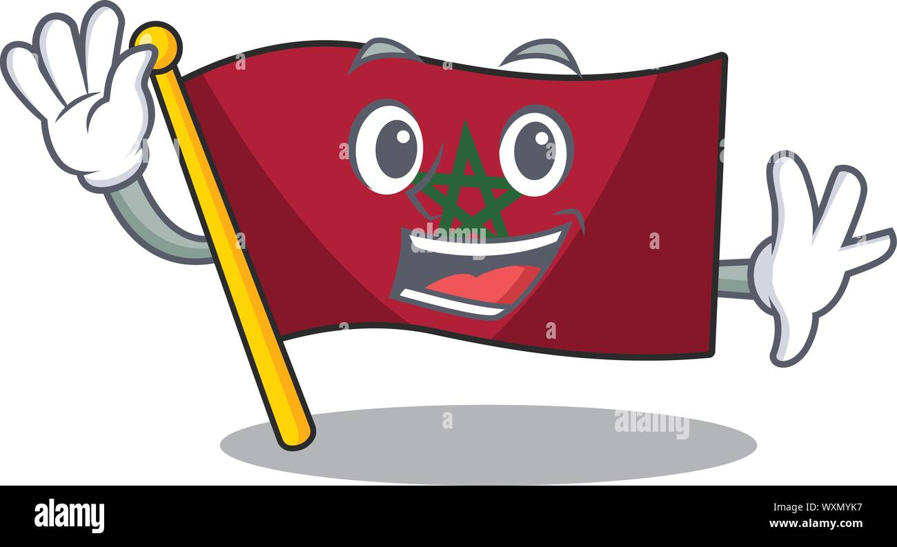 Waving flag morocco cartoon shaped the mascot Stock Vector Image & Art ...