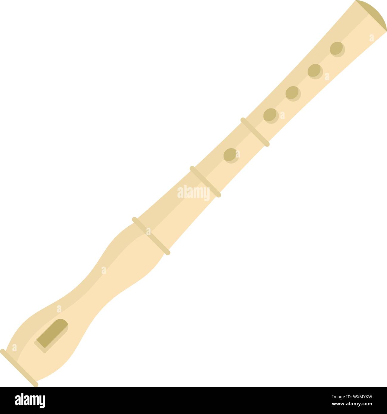 Flute instrument icon. Flat illustration of flute instrument vector ...