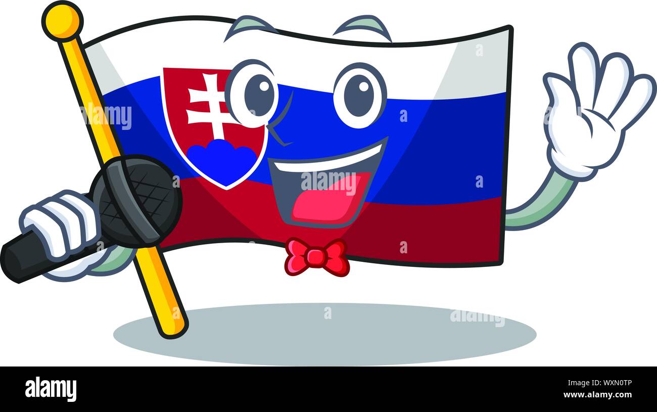 Singing flag slovakia isolated in the cartoon Stock Vector Image & Art ...