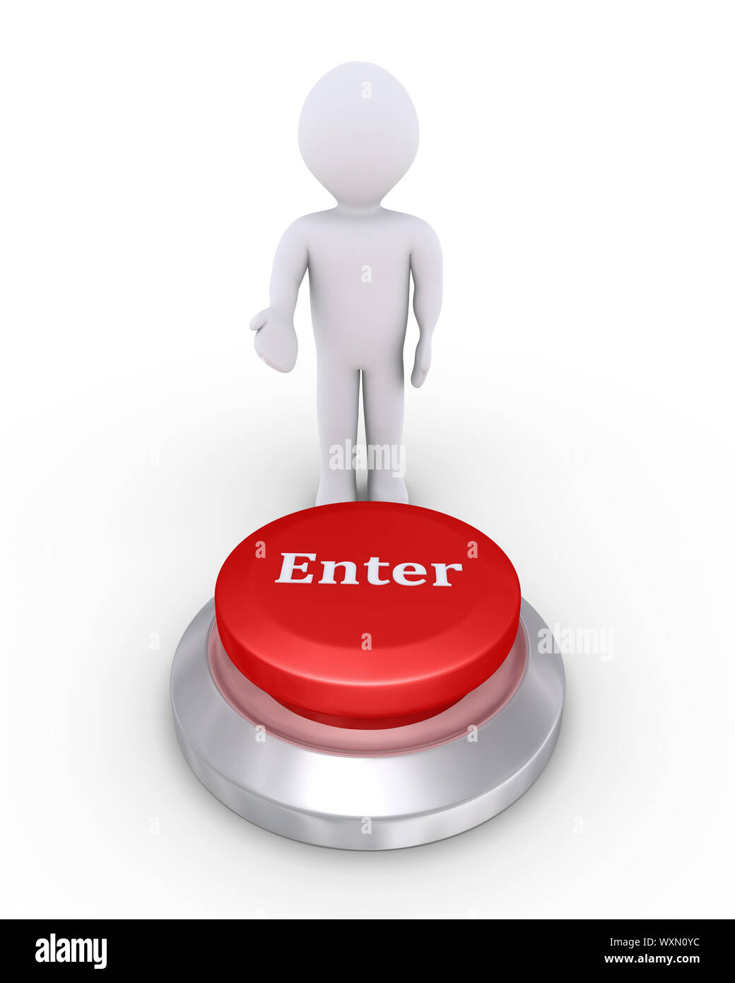 3d person is showing the Enter button Stock Photo - Alamy
