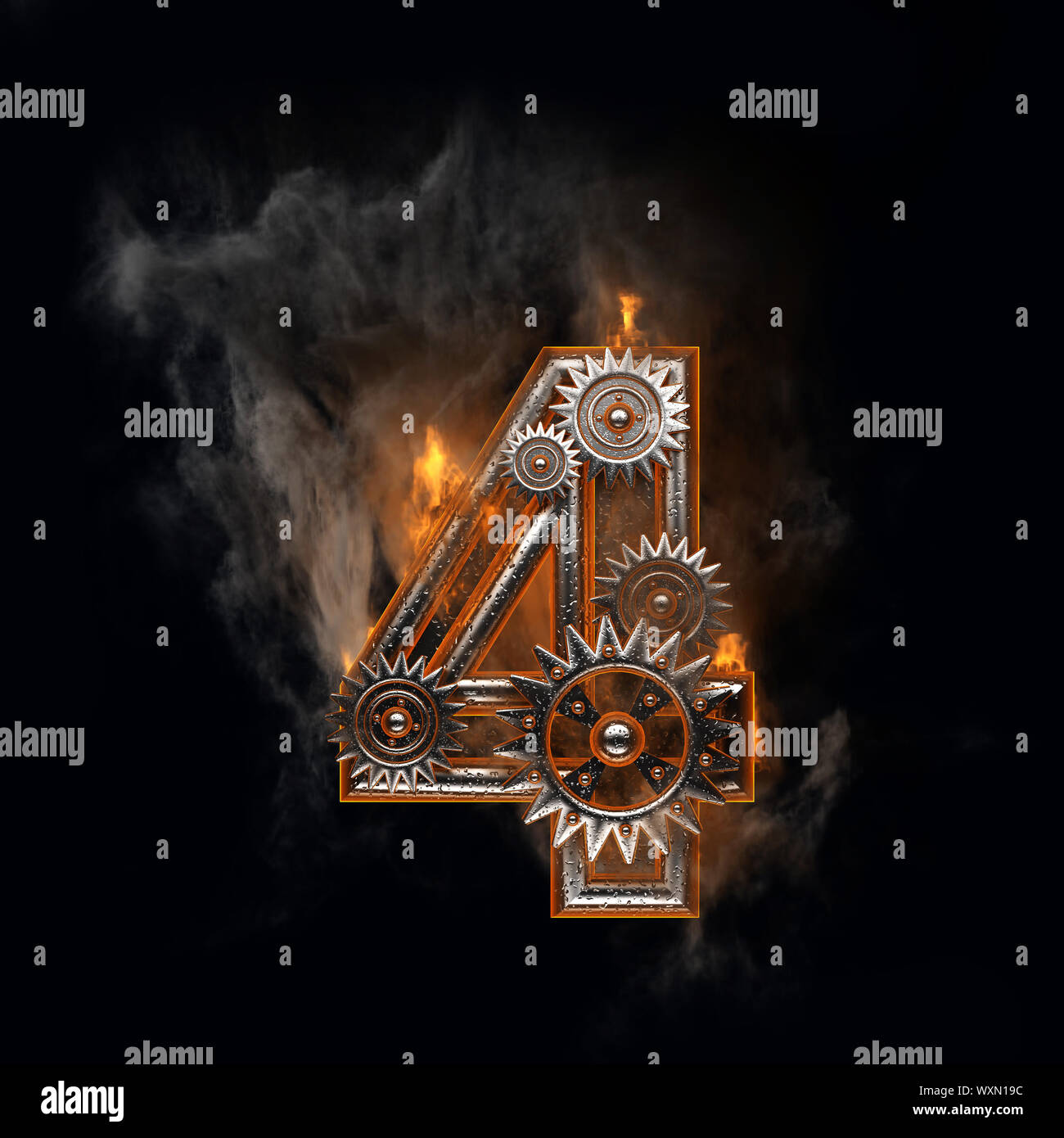 Burning figure gears hi-res stock photography and images - Alamy