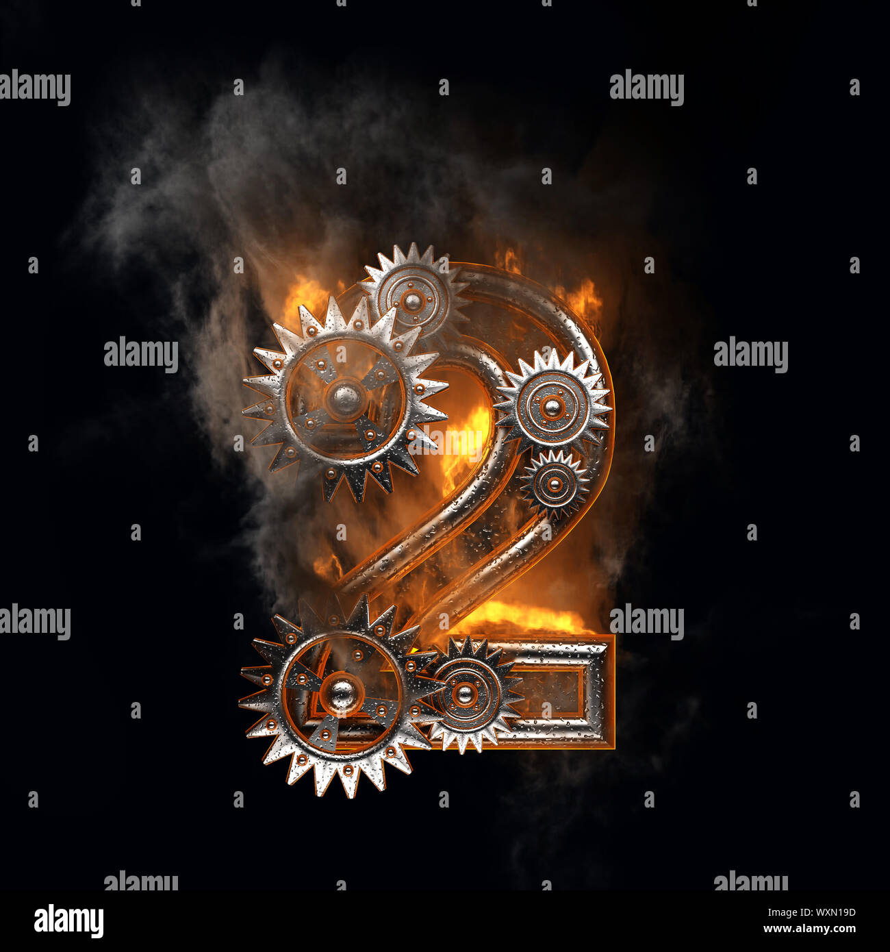 Burning number 2 fire hi-res stock photography and images - Alamy