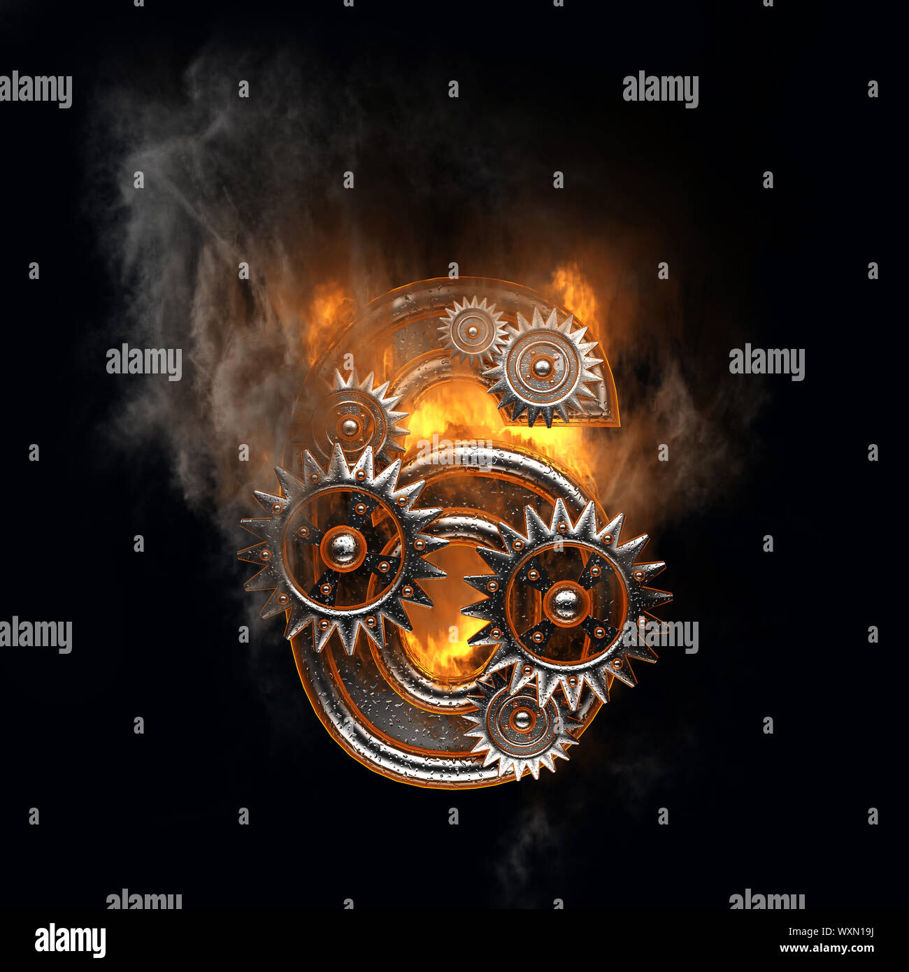 Burning figure gears hi-res stock photography and images - Alamy