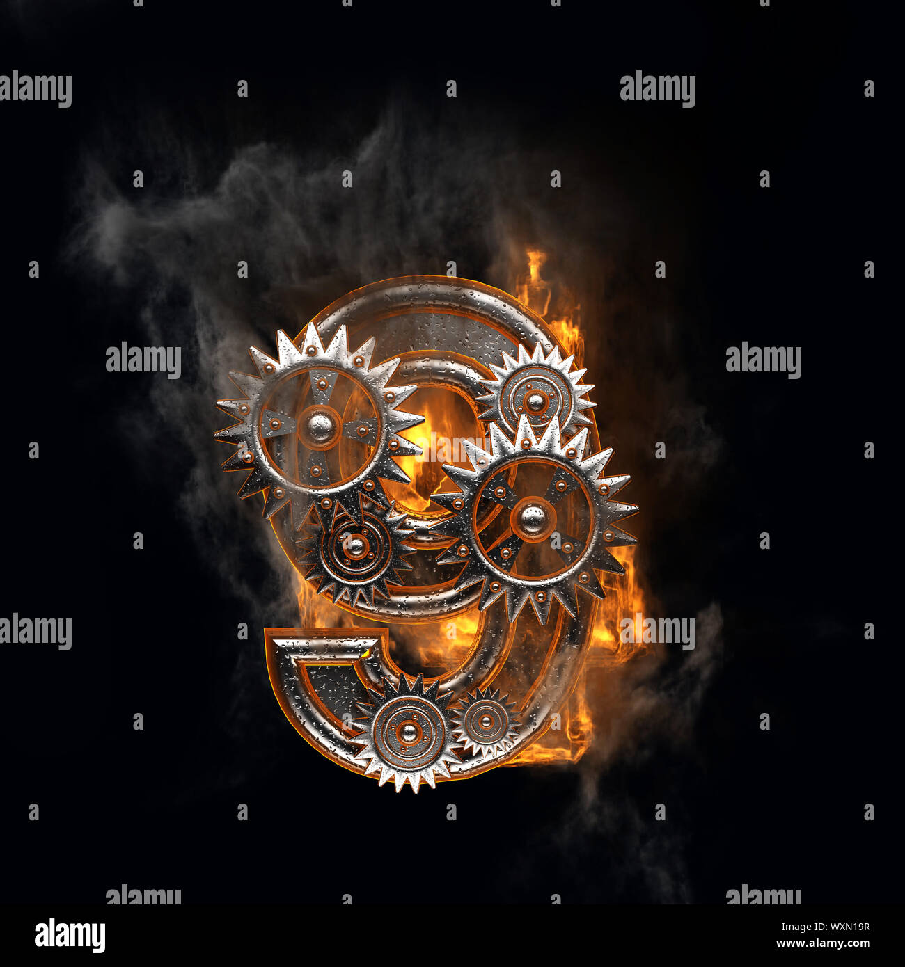 Burning figure gears hi-res stock photography and images - Alamy