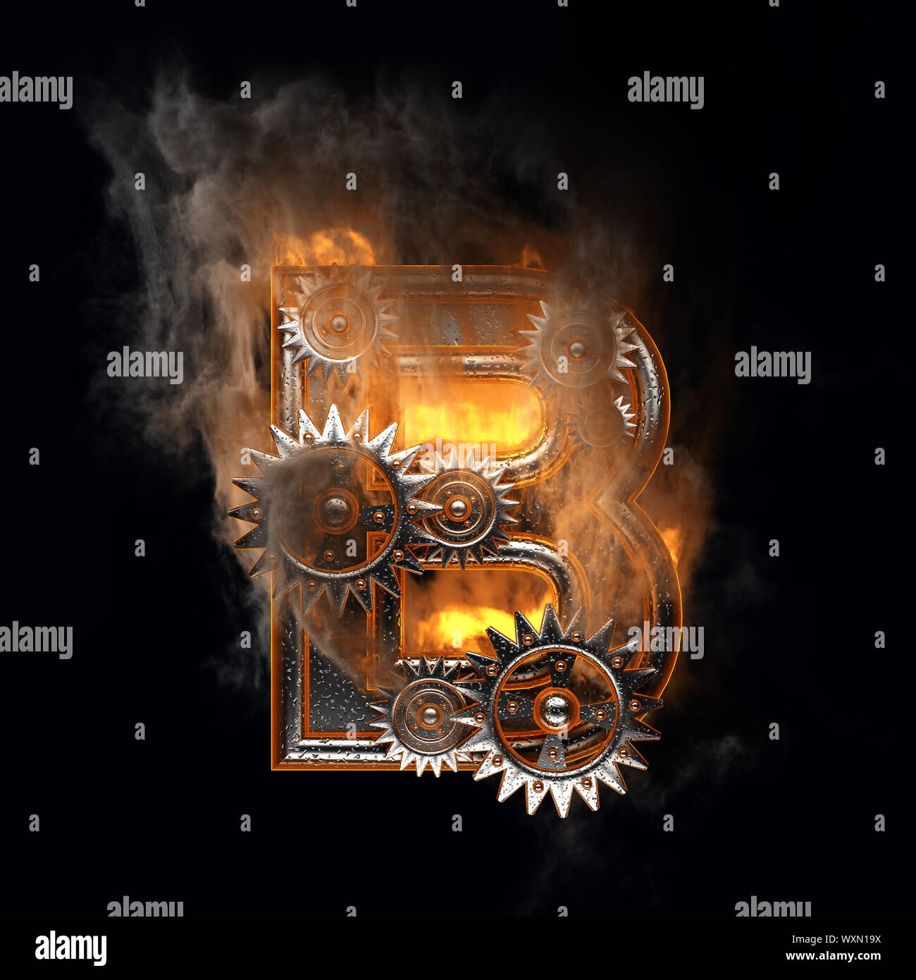 Burning figure gears hi-res stock photography and images - Alamy