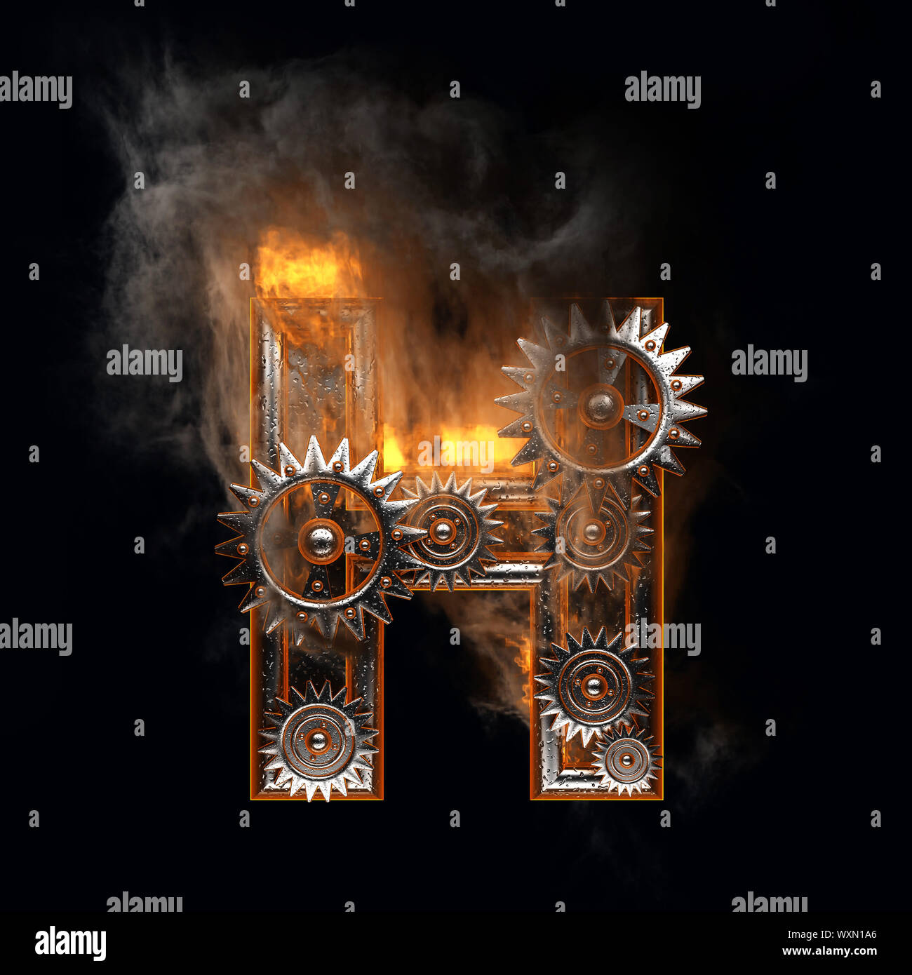Burning figure gears hi-res stock photography and images - Alamy