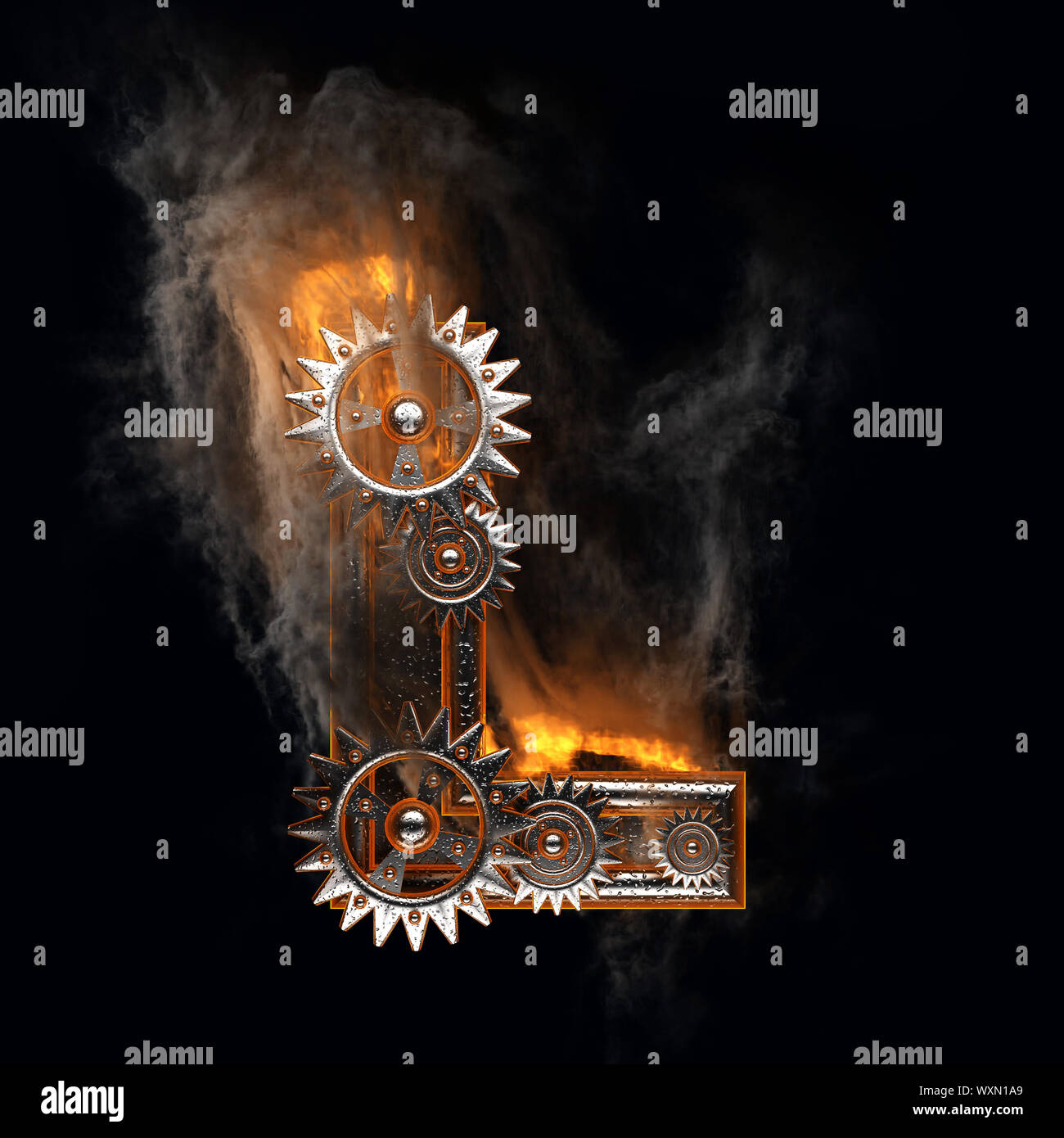 Burning figure gears hi-res stock photography and images - Alamy