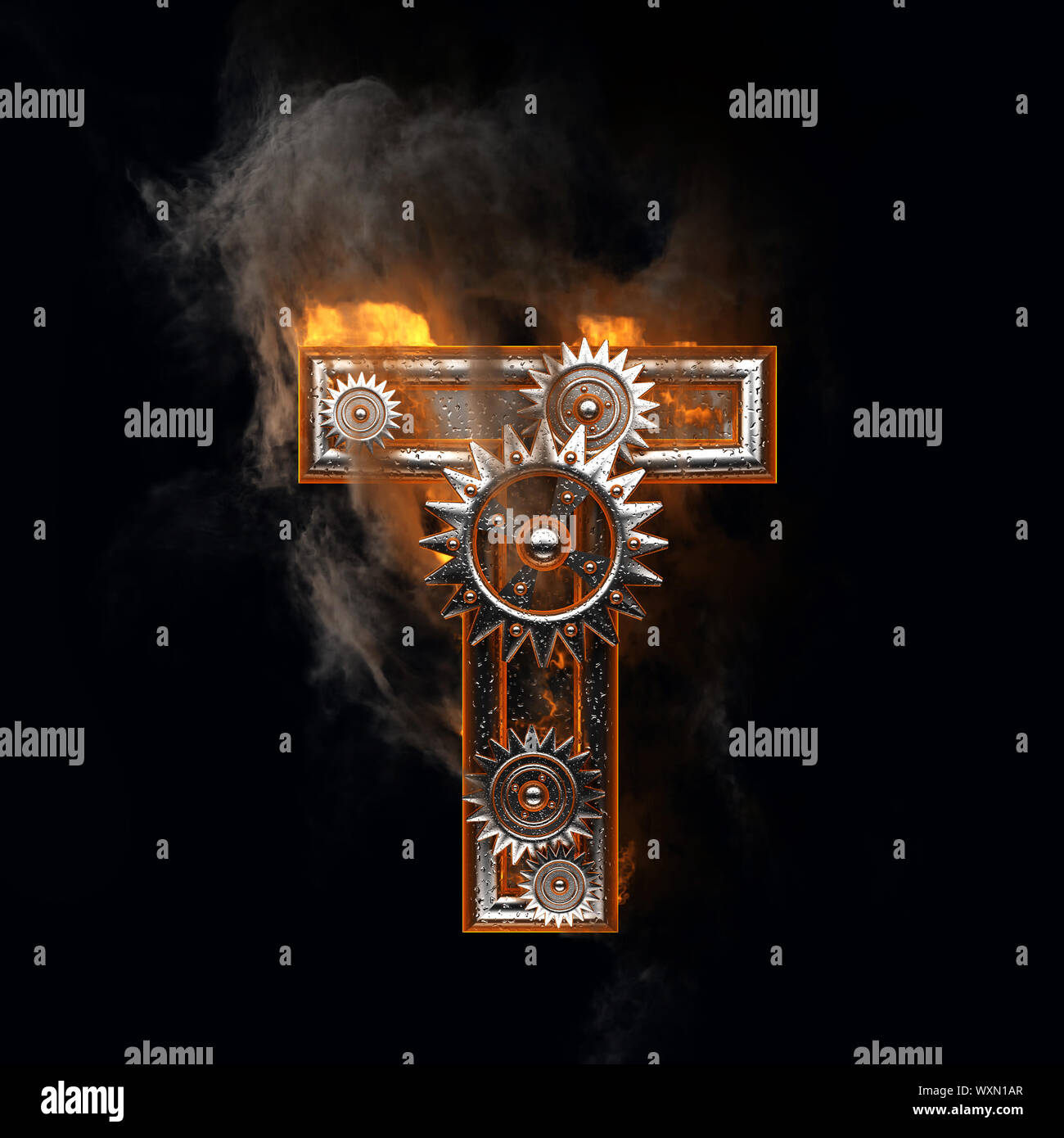 Burning figure gears hi-res stock photography and images - Alamy