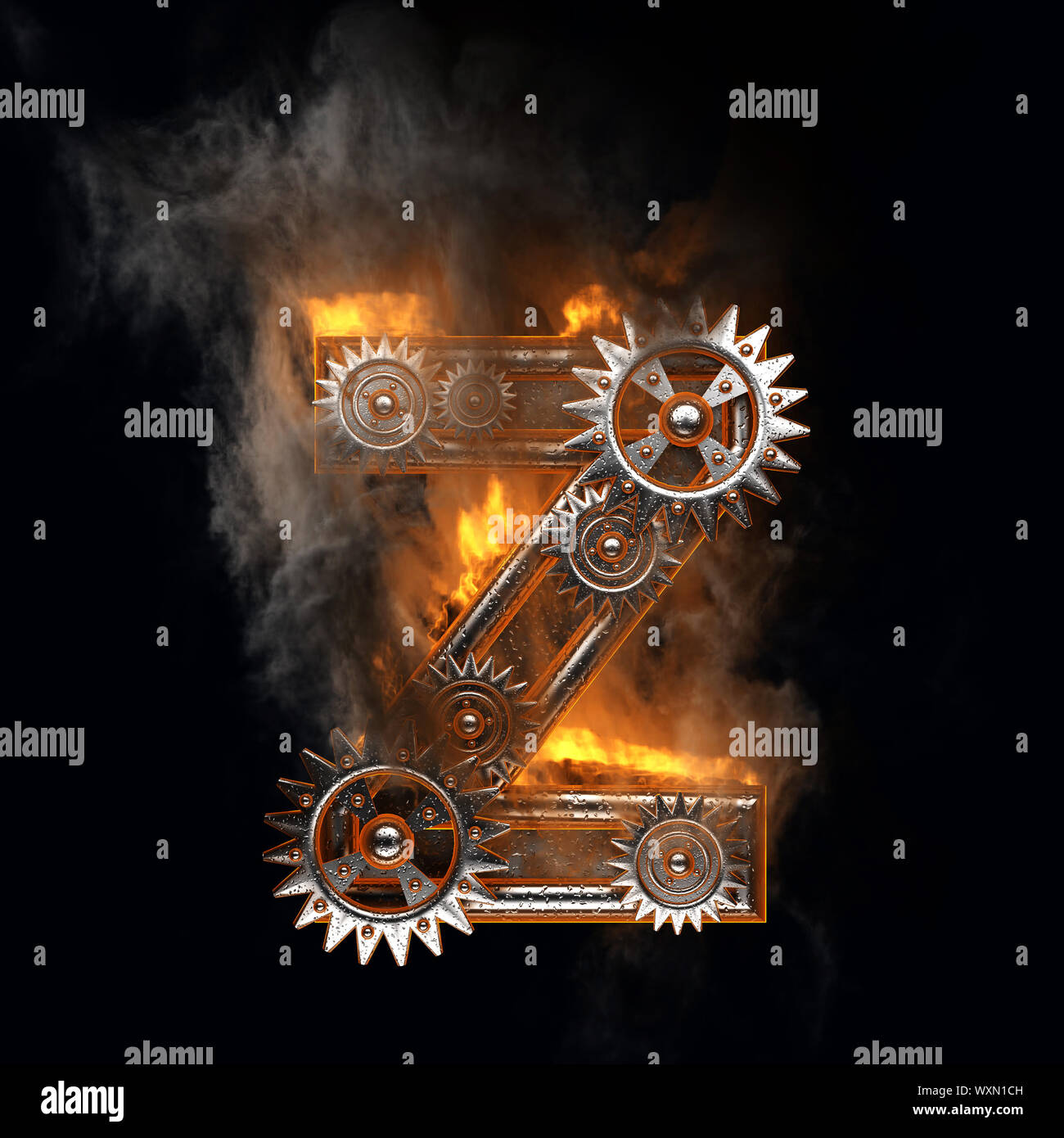 Burning figure gears hi-res stock photography and images - Alamy