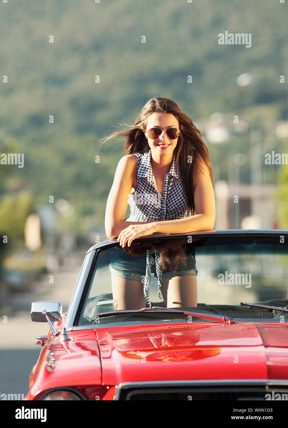 1960s woman in convertible car hi-res stock photography and images - Alamy