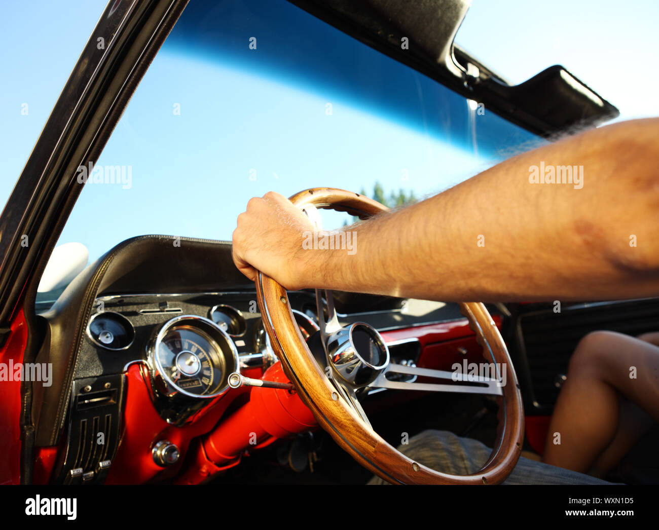 Driving a classic convertible car on a sunny day Stock Photo - Alamy