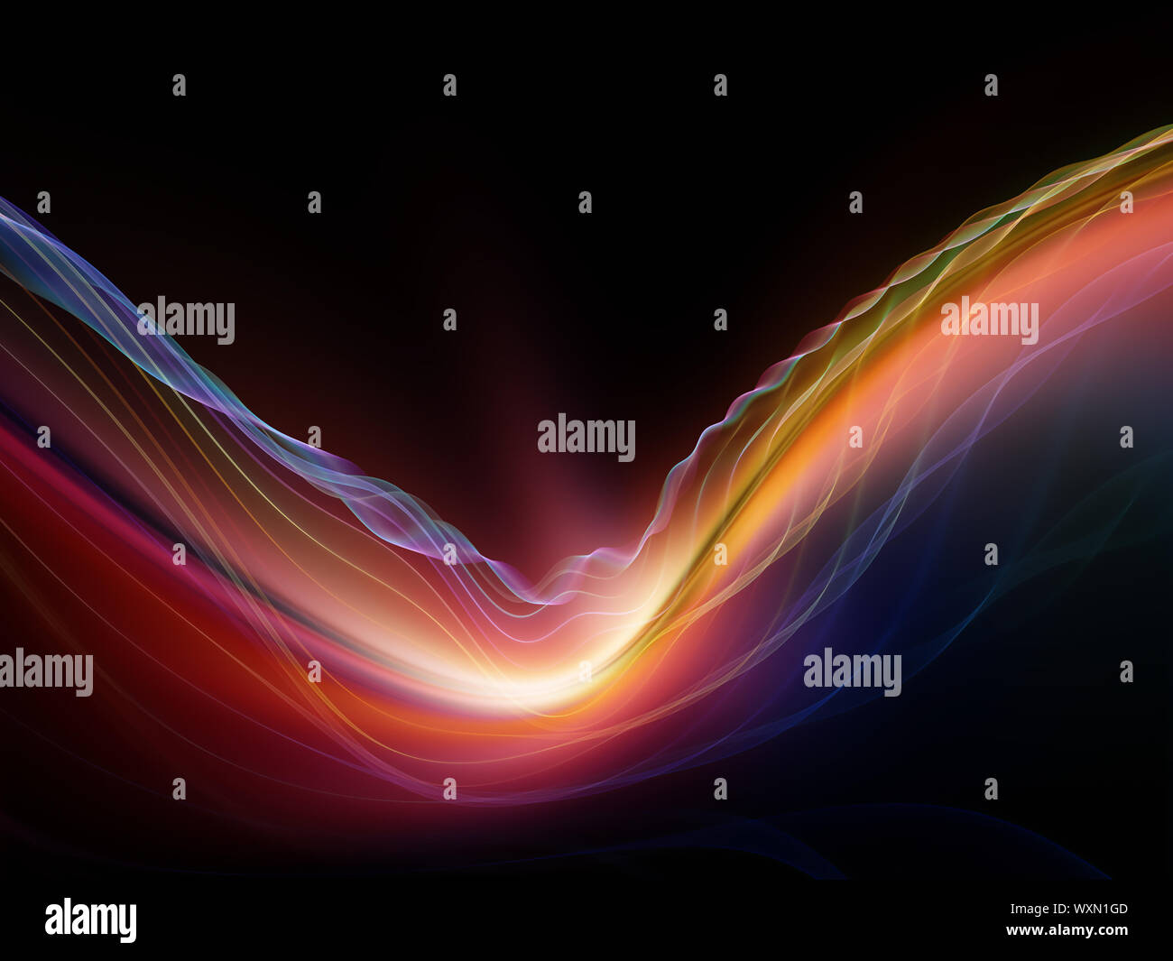 Fractal Wave series. Background composition of fractal sine waves and ...