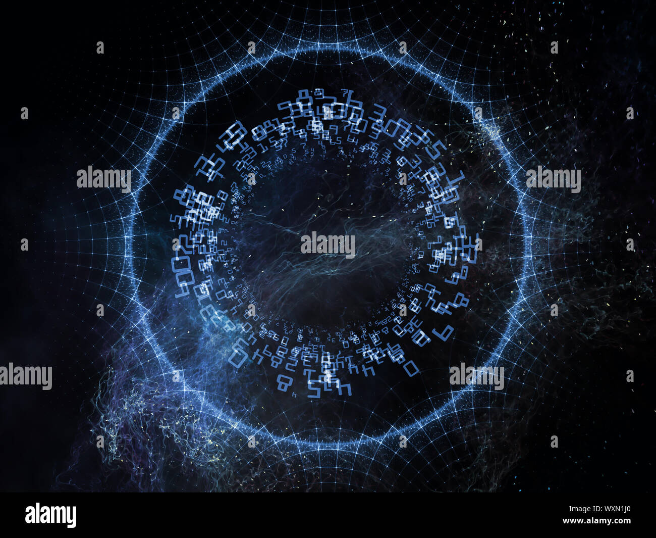 Number in Space series. Composition of numbers, fractal textures and ...