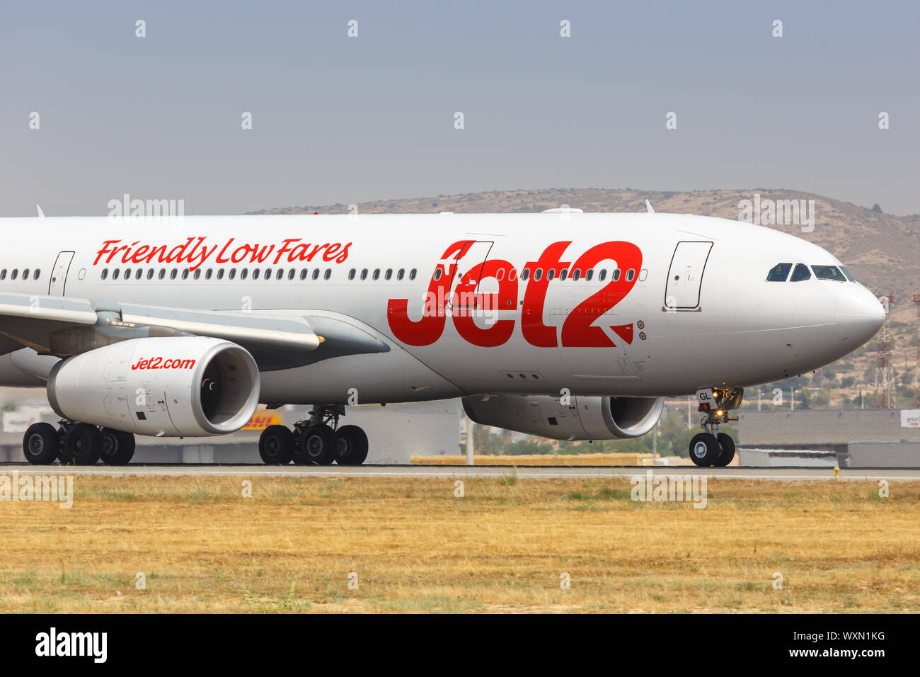 Alicante, Spain – July 6, 2019: Jet2 Airbus A330 airplane at Alicante ...