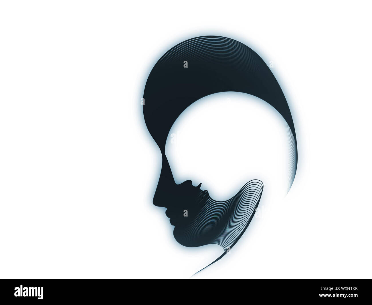 Creative human brain side profile Cut Out Stock Images & Pictures - Alamy