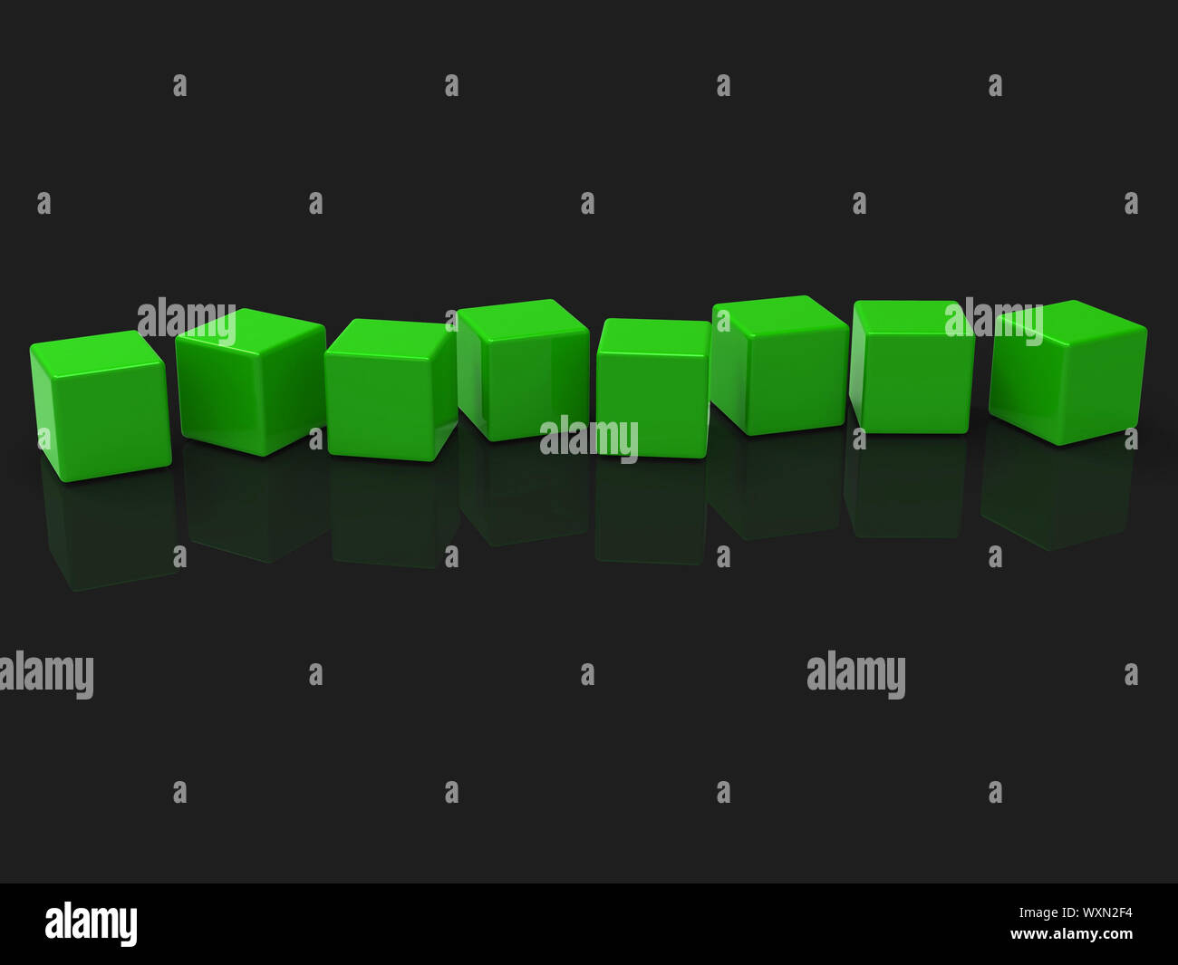 Eight Blank Blocks Showing Copyspace For 8 Letter Word Stock Photo - Alamy