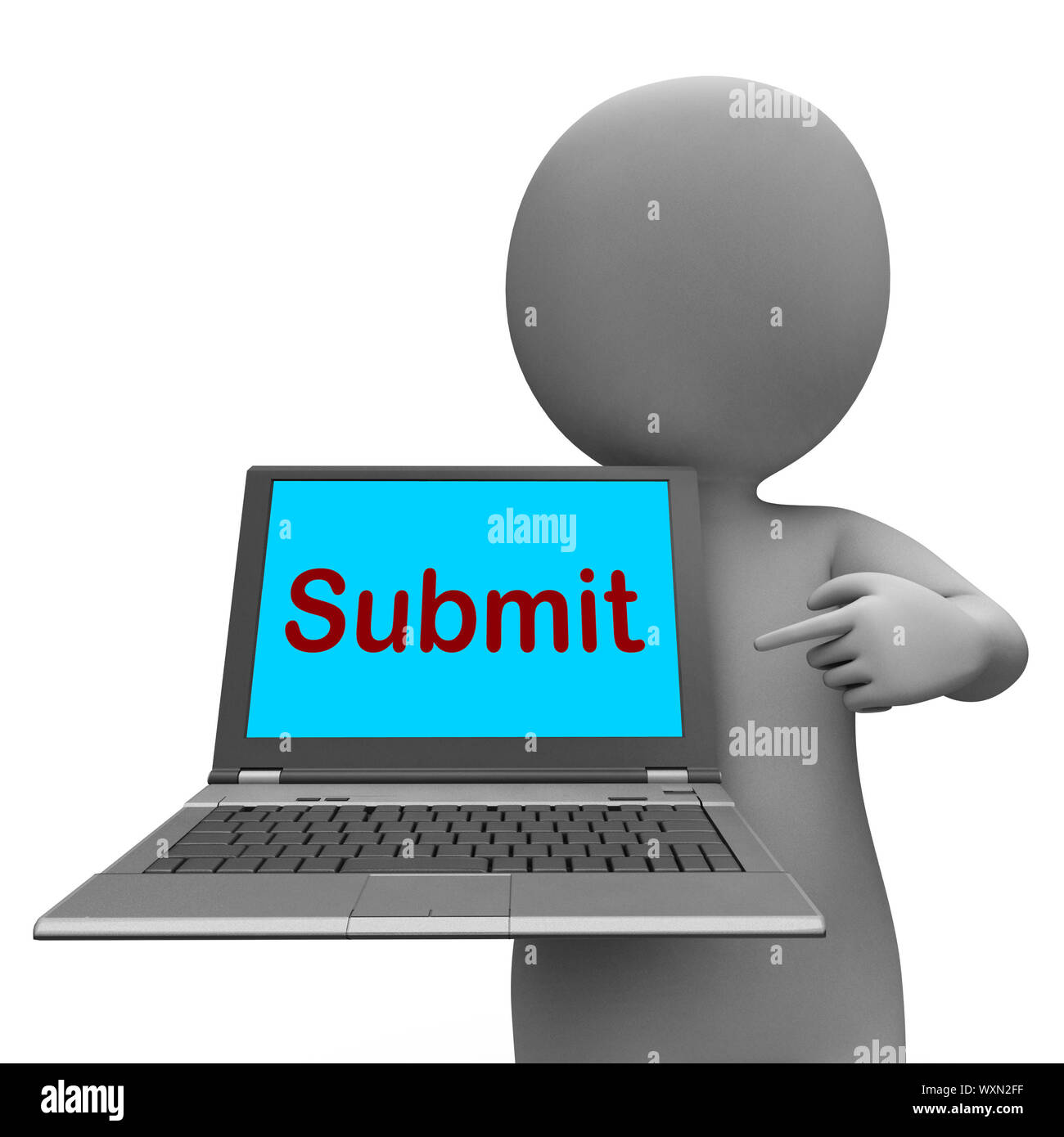Submit Laptop Showing Submitting Submission Or Internet Stock Photo - Alamy