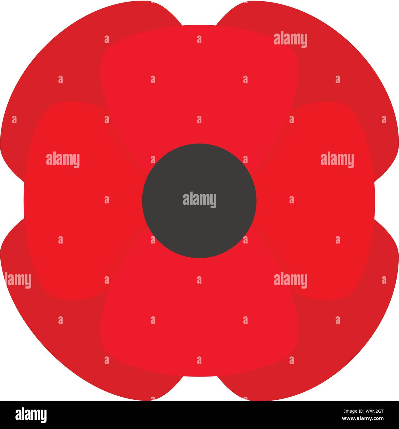 Wild poppy flower icon. Flat illustration of wild poppy flower vector ...