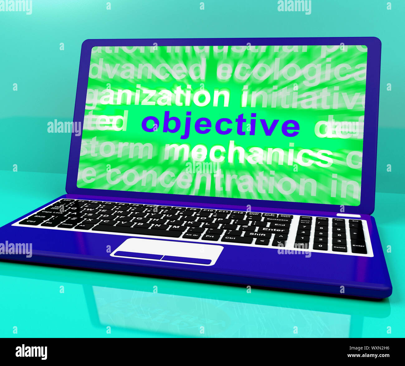 Objective Laptop Showing Objectives Hope And Future Aims Stock Photo ...