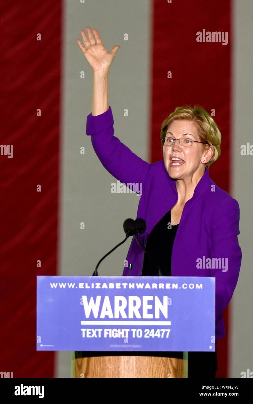 New York, NY, USA. 16th Sep, 2019. Senator Elizabeth Warren in ...