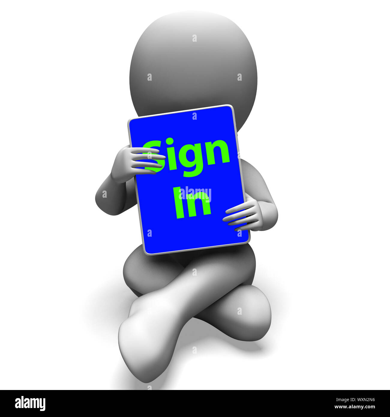 Sign In Character Laptop Showing Website Log In Or Signin Stock Photo ...
