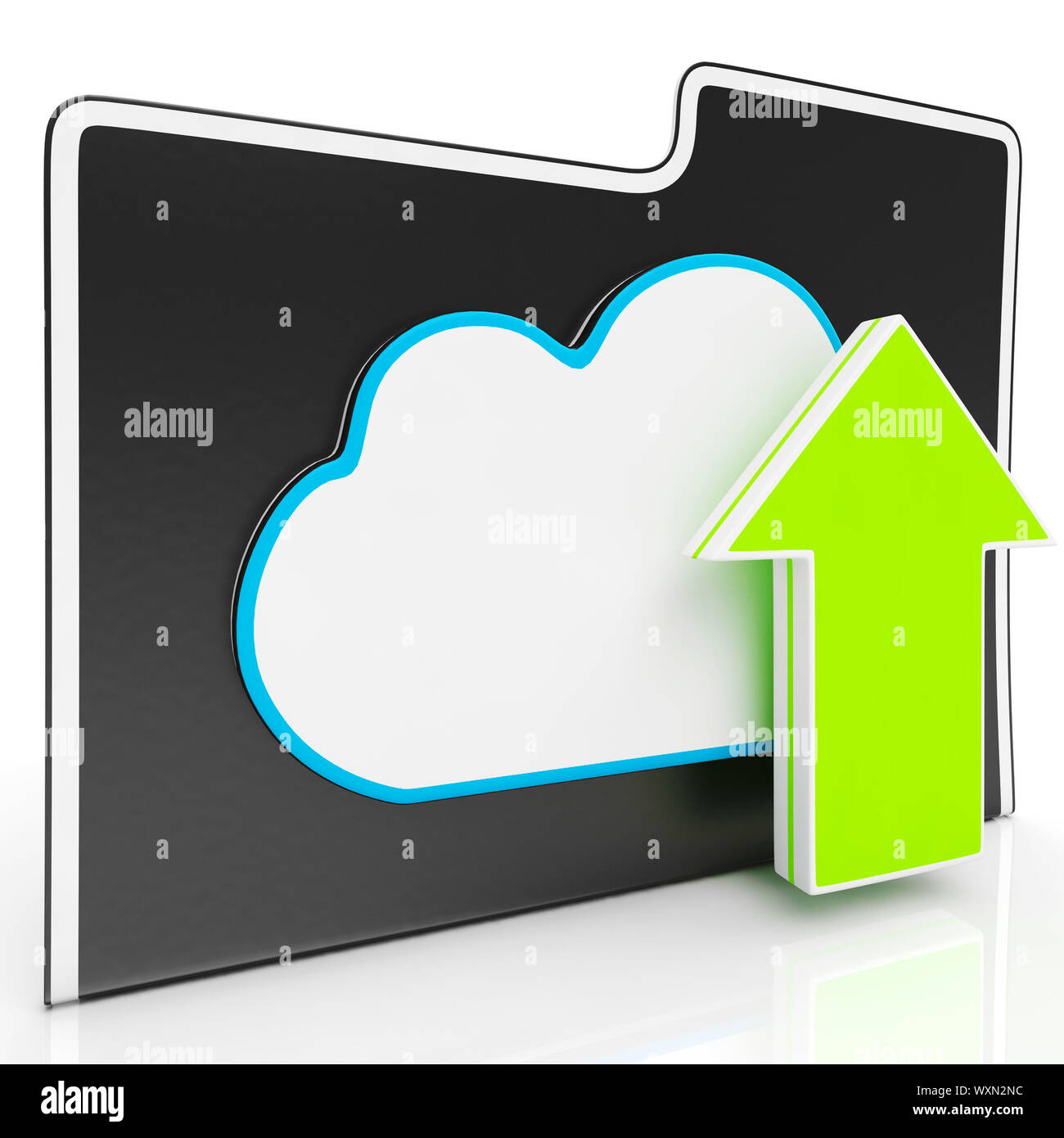 Upload Arrow And Cloud File Showing Uploading By Ftp Stock Photo - Alamy