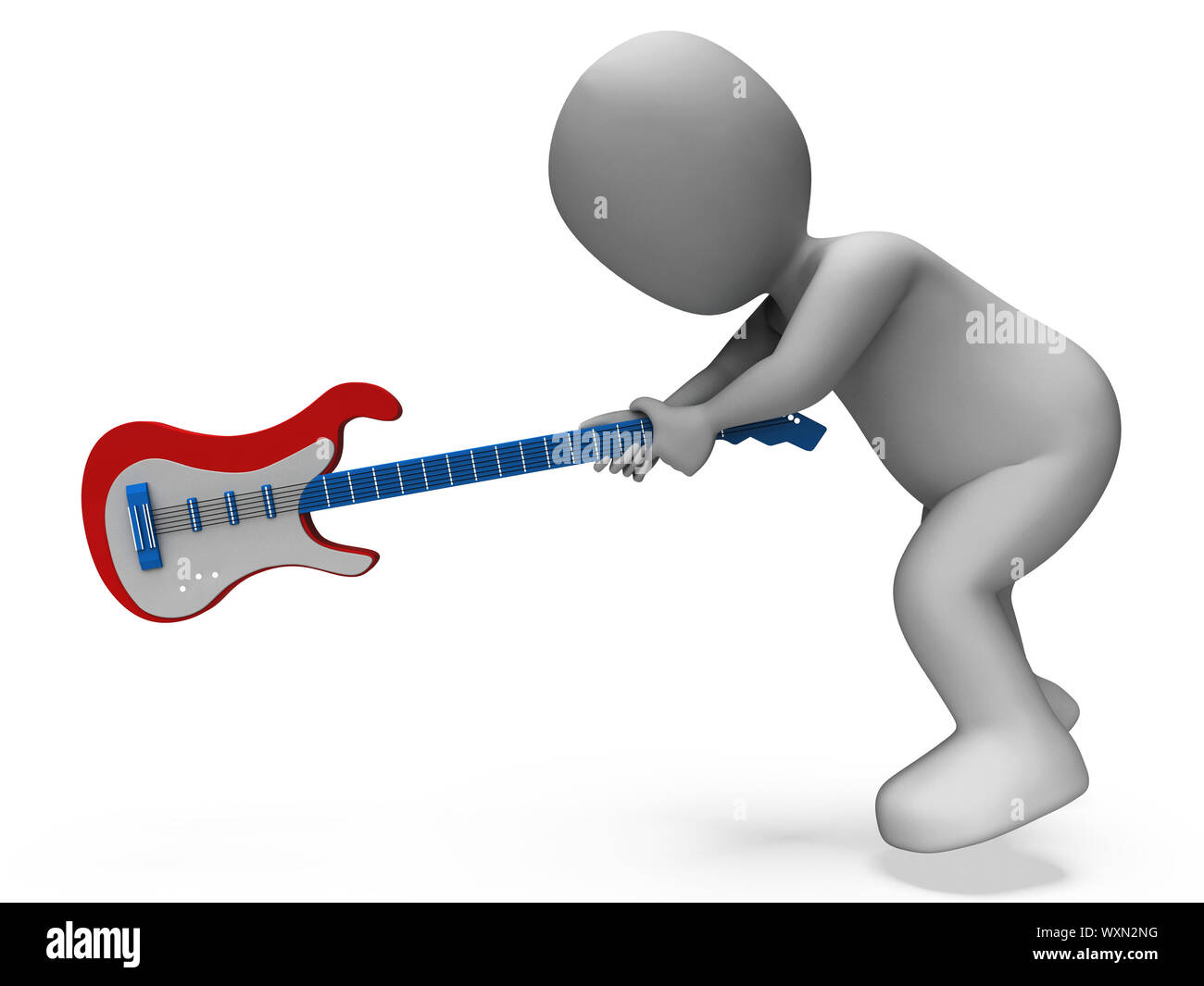 Angry Aggressive Guitarist Smashing Guitar Showing Rocker Rock Music ...