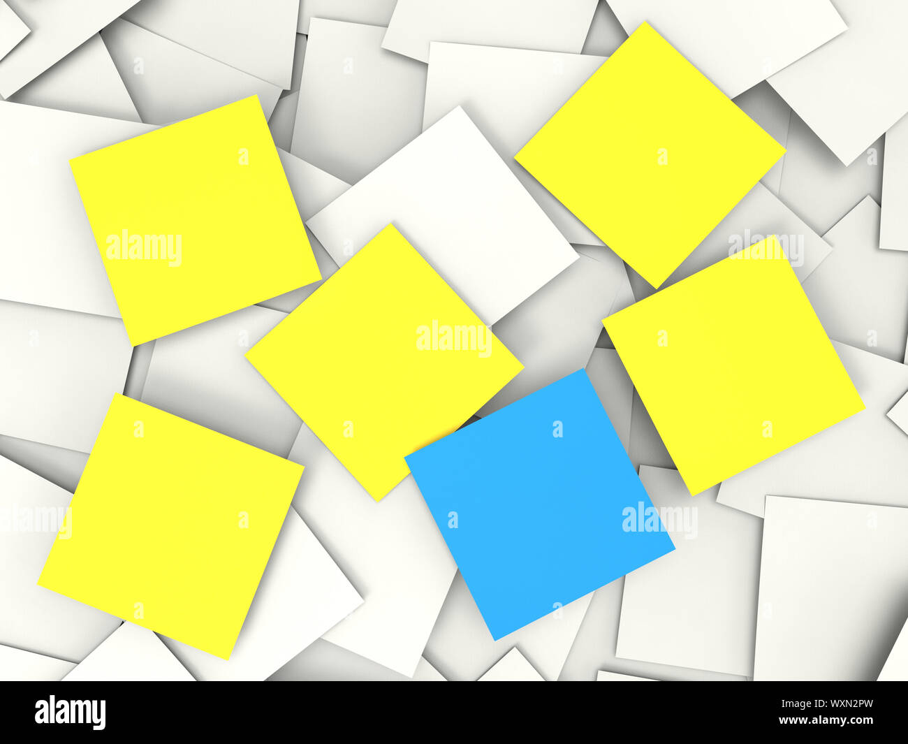 Blank Postit Notes Showing Copyspace Memos And Notices Stock Photo - Alamy