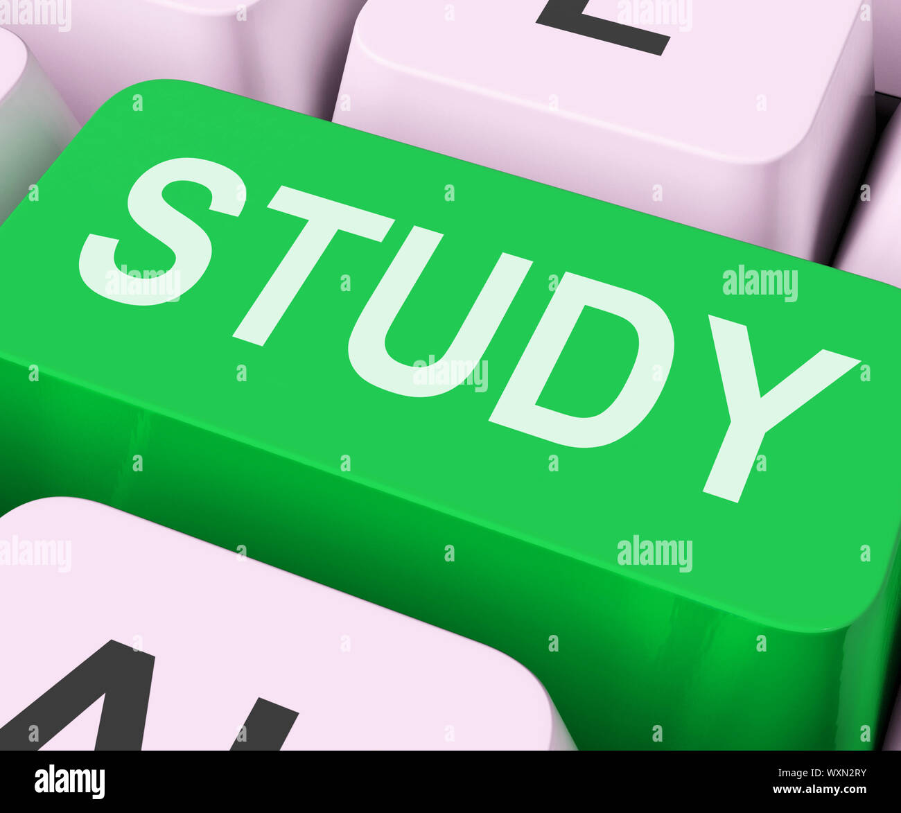 Study Key Showing Online Learning Or Education Stock Photo - Alamy