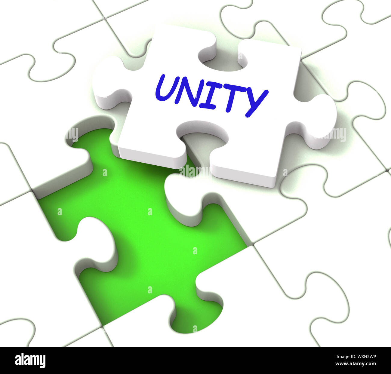 Unity Puzzle Showing Partner Team Teamwork Or Collaboration Stock Photo ...