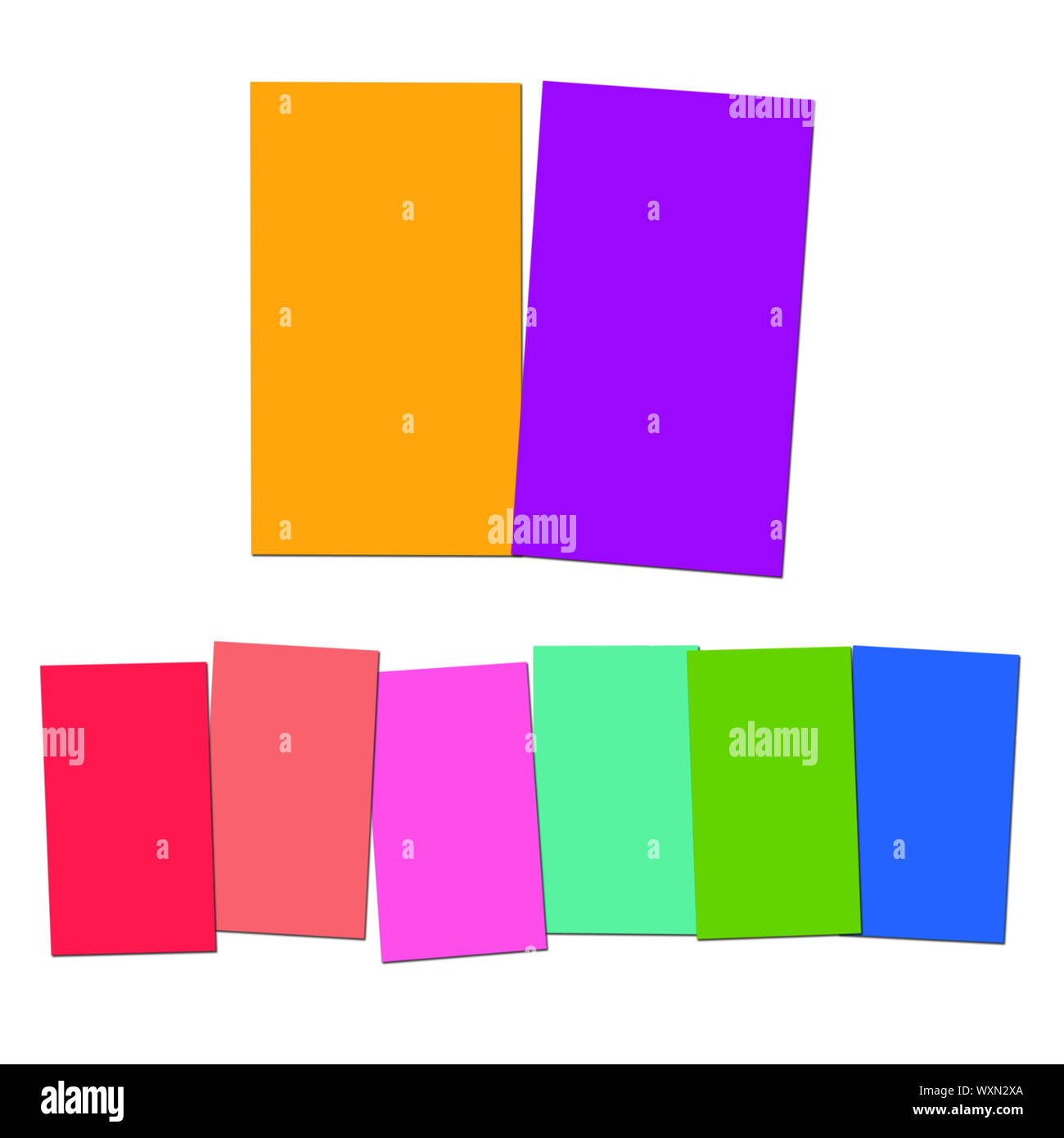 Two And Six Blank Paper Slips Showing Copyspace For 2 Or 6 Letter Words ...